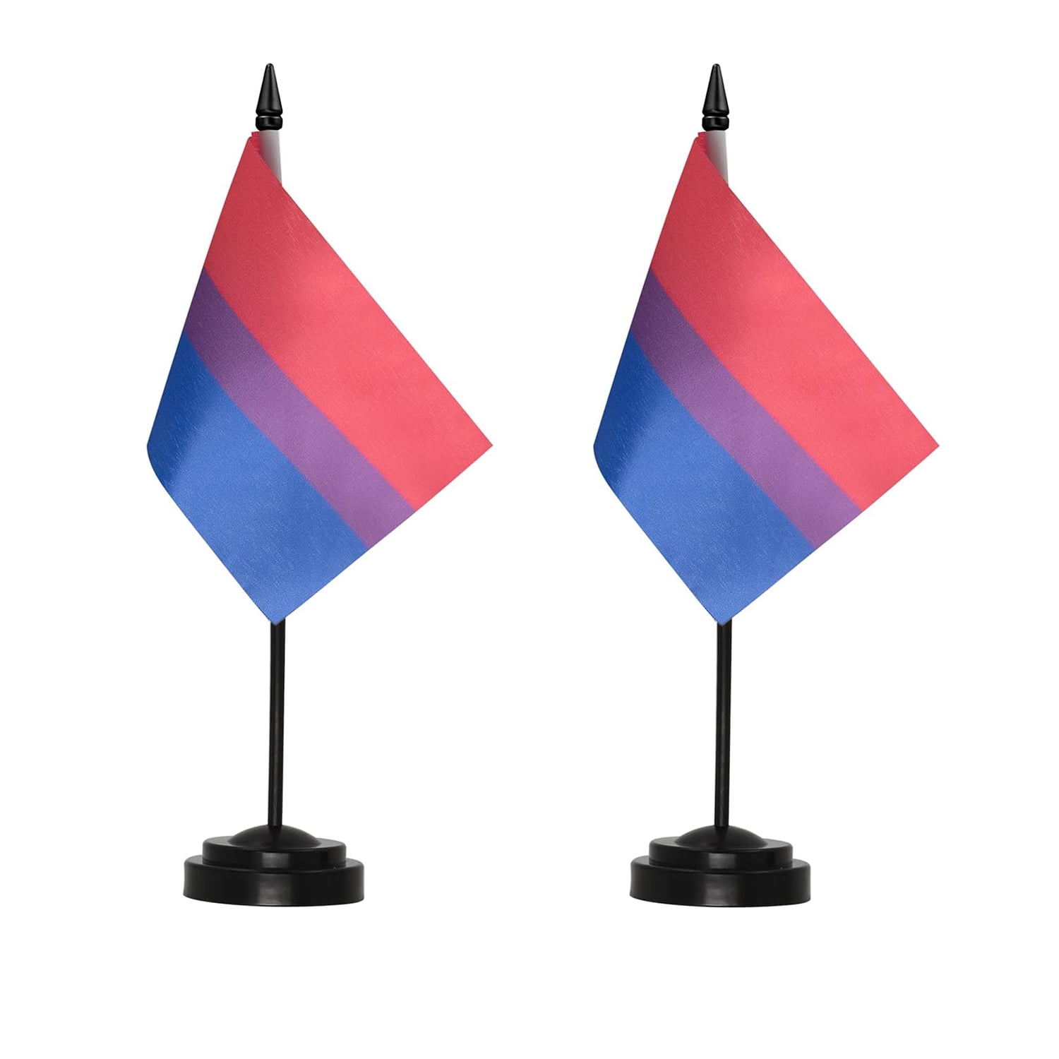 (2 pack) Anley Bisexual Bi Pride Deluxe Desk Flag Set - 6 in x 4 in ...