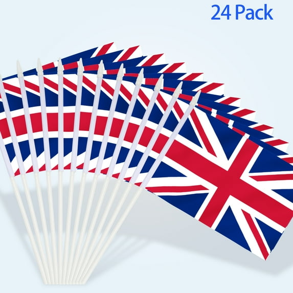 (2 pack) Anley British Union Jack Stick Flag Great Britain 5x8 inch ...