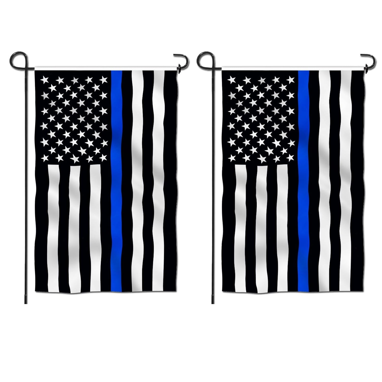 (2 pack) Anley Double Sided Thin Blue Line USA Decorative Garden Flags ...