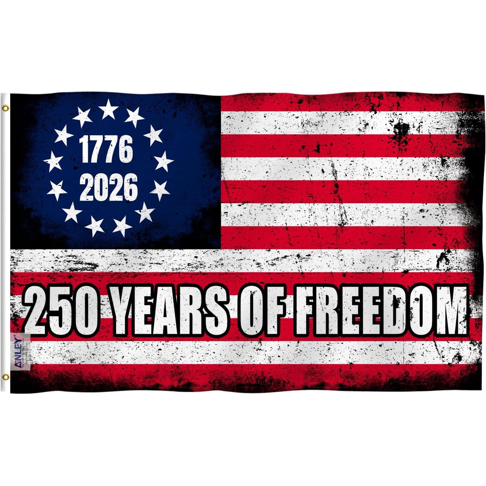 (2 pack) Anley Fly Breeze 3x5 Foot 250th Anniversary American Flag ...
