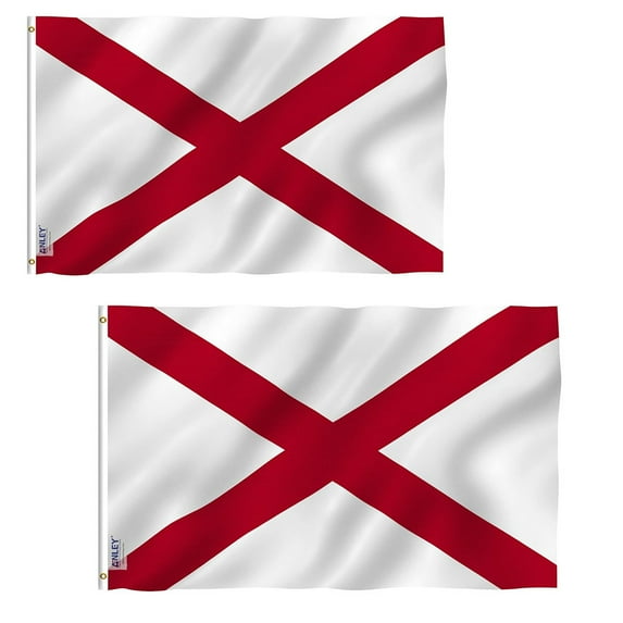 (2 pack) Anley Fly Breeze 3x5 Foot Alabama State Polyester Flag ...
