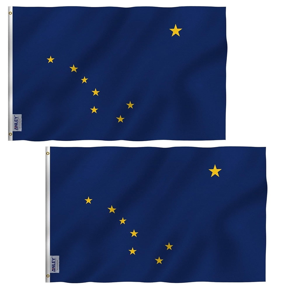 (2 pack) Anley Fly Breeze 3x5 Foot Alaska State Polyester Flag - Alaska ...