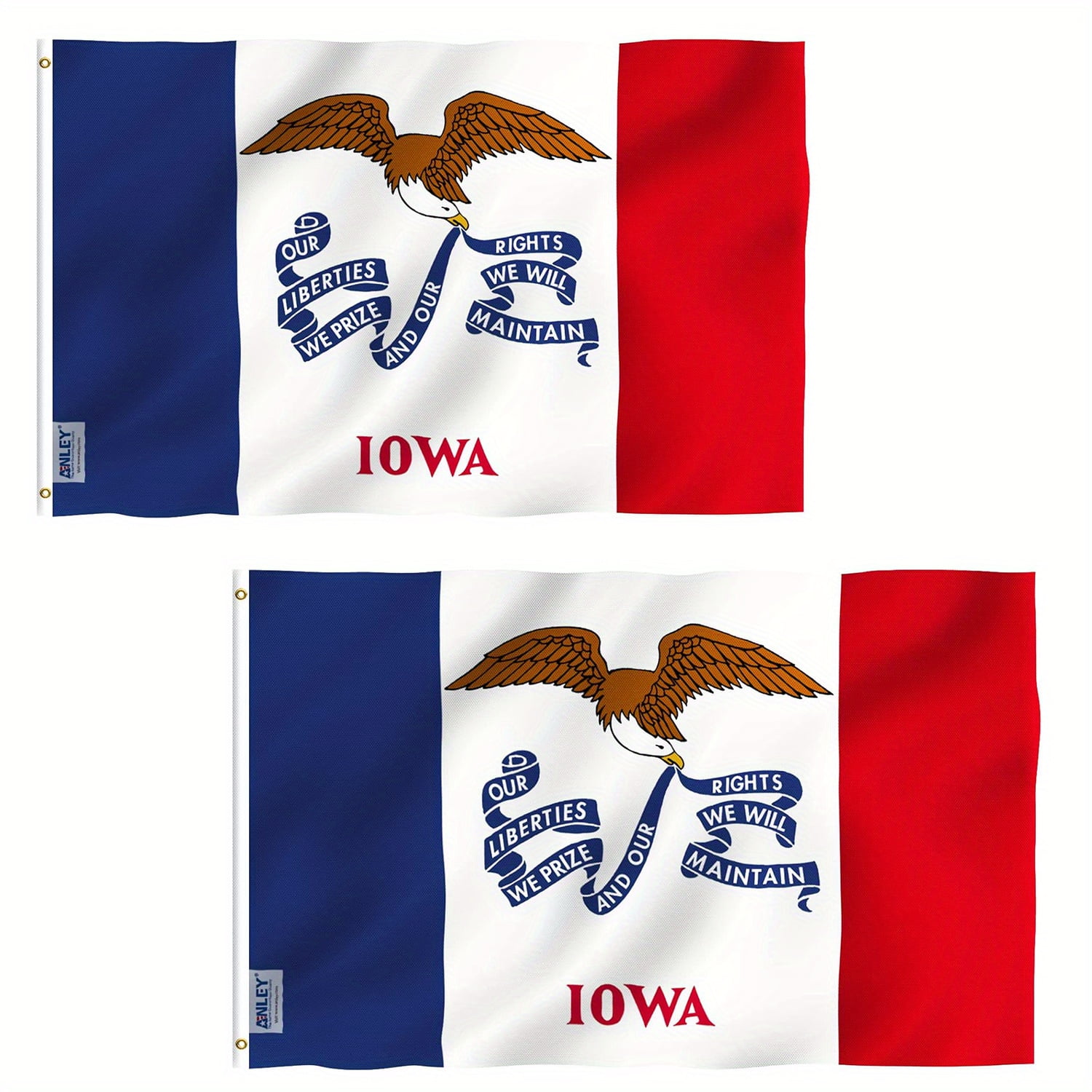 (2 pack) Anley Fly Breeze 3x5 Foot Iowa State Flag - Vivid Color and UV ...