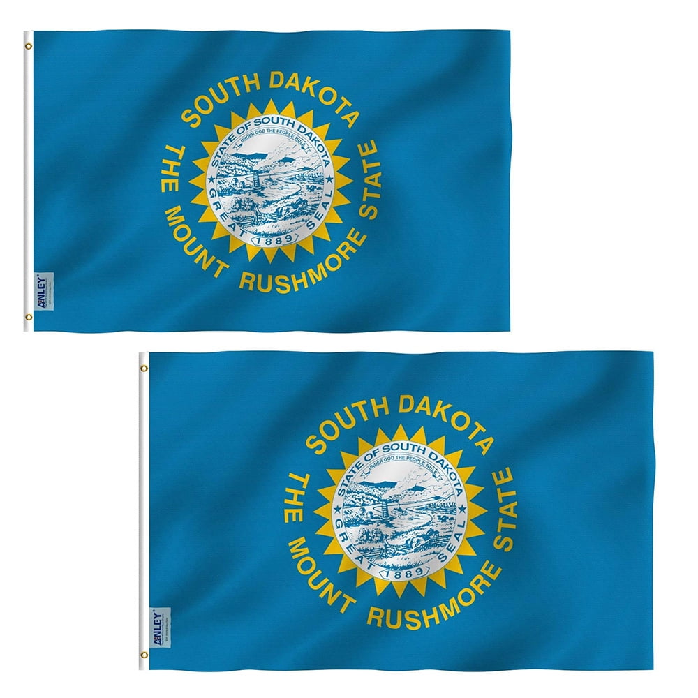 (2 pack) Anley Fly Breeze 3x5 Foot South Dakota State Flag - Vivid ...