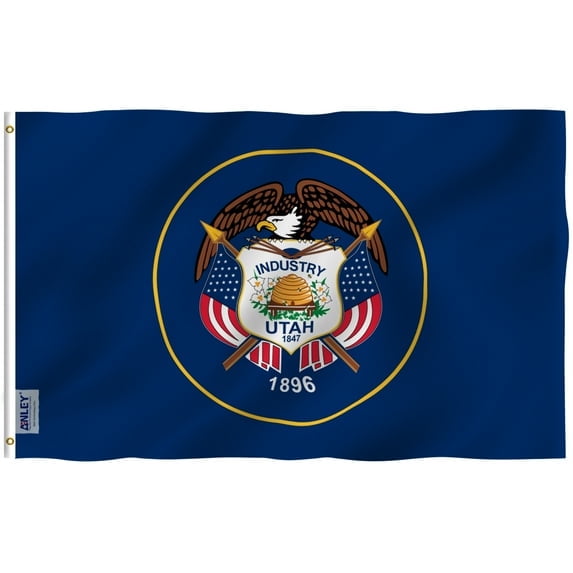 (2 pack) Anley Fly Breeze 3x5 Foot Utah State Flag - Utah UT Flags ...