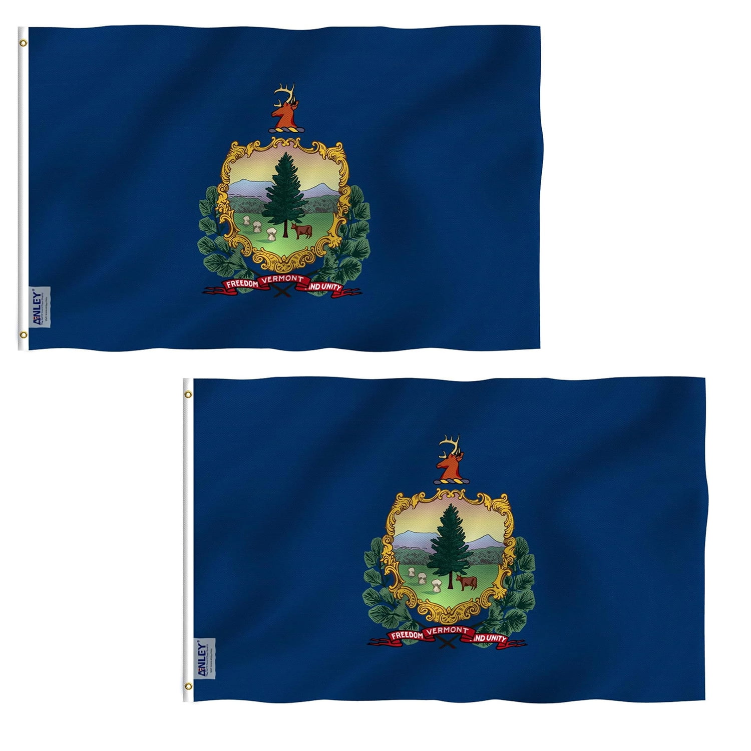 (2 pack) Anley Fly Breeze 3x5 Foot Vermont State Flag - Vivid Color UV Fade Resistant - Canvas ...