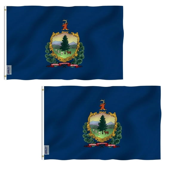 (2 pack) Anley Fly Breeze 3x5 Foot Vermont State Flag - Vivid Color UV ...