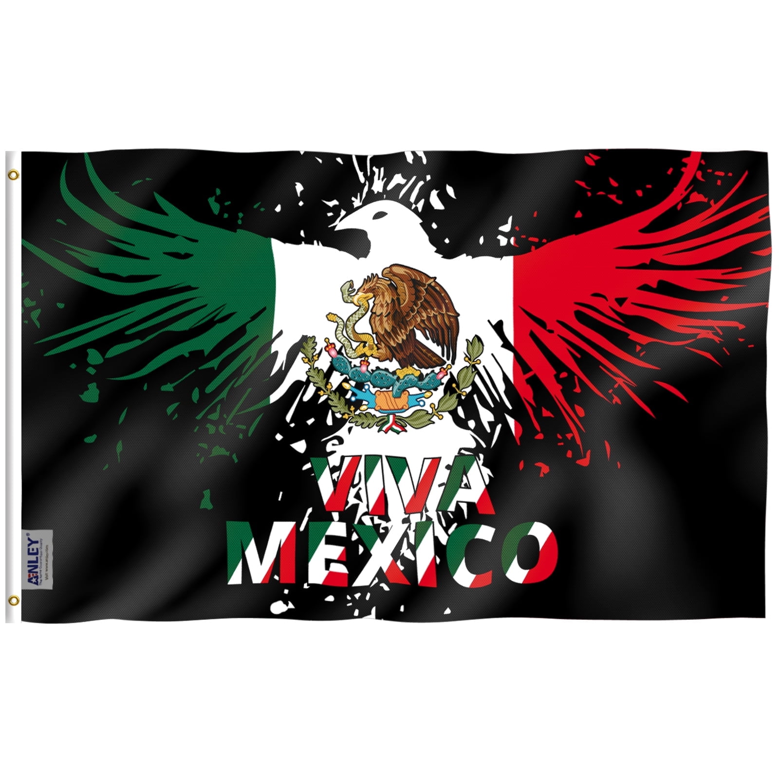 (2 pack) Anley Fly Breeze 3x5 Foot Viva Mexico Flag - Mexico Eagle ...