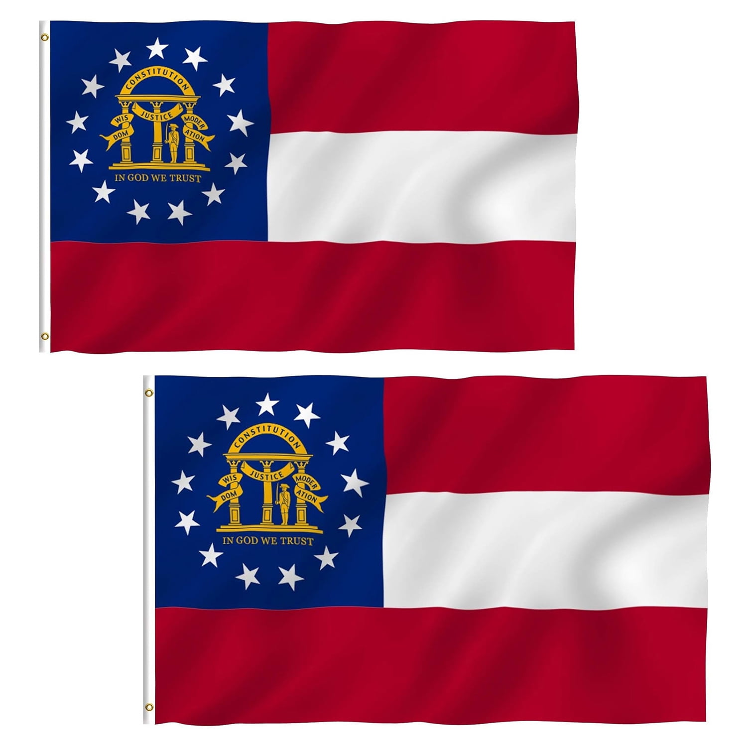 (2 pack) Anley Fly Breeze 3x5 Ft Georgia State Flag - GA Flags ...