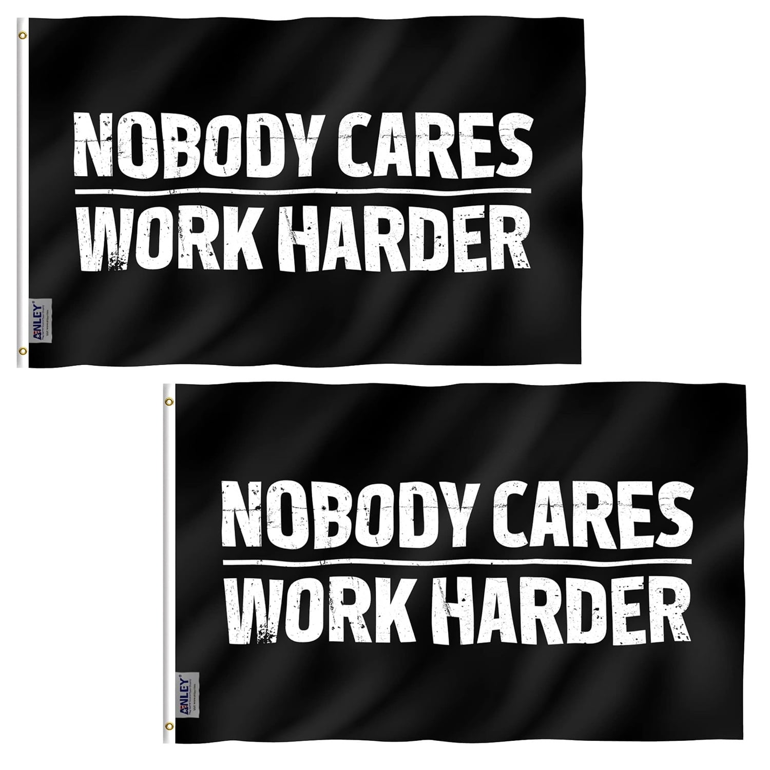 (2 pack) Anley Fly Breeze 3x5 Ft Nobody Cares Work Harder Flag ...