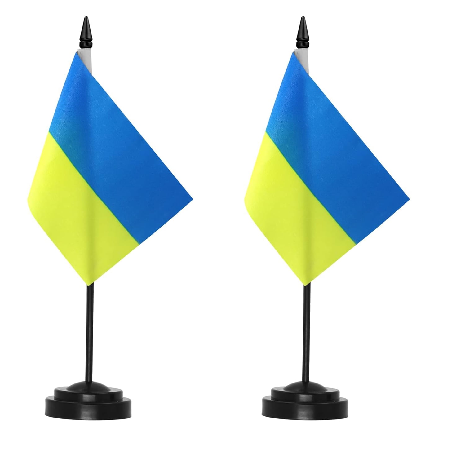 (2 pack) Anley Ukraine Deluxe Desk Flag Set - 6 x 4 Inch Miniature ...
