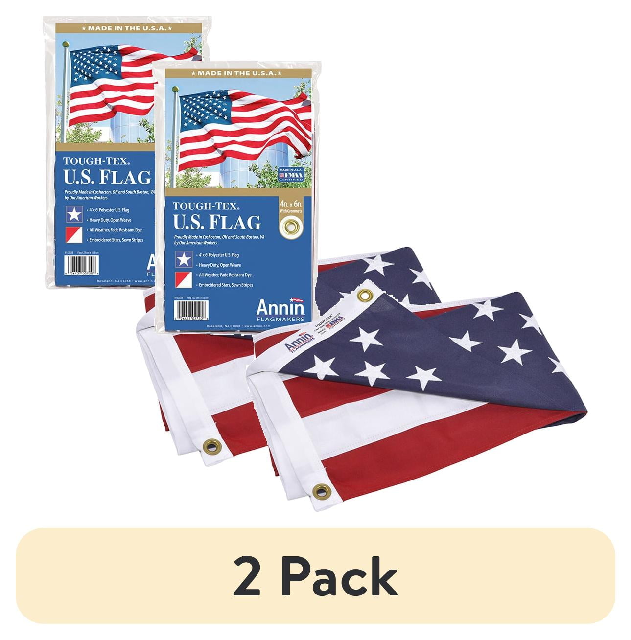 (2 pack) Annin Flagmakers Flag 4x6 ft. Tough Tex - Walmart.com