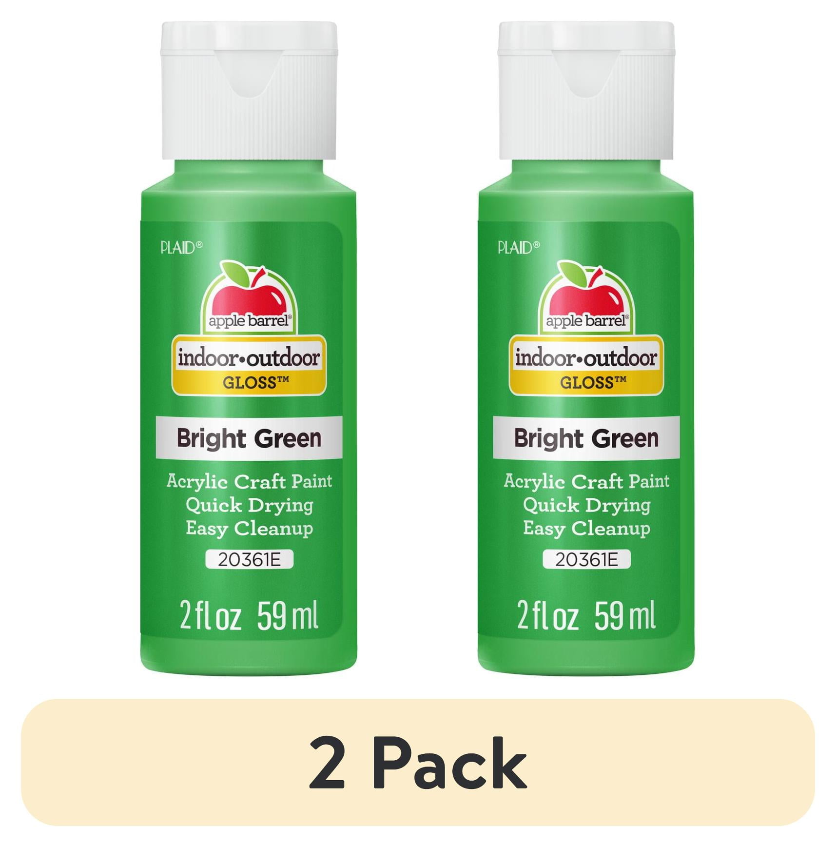 (2 pack) Apple Barrel Acrylic Craft Paint, Gloss Finish, Bright Green ...