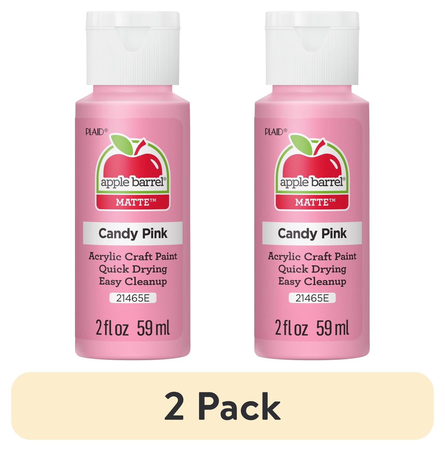 (2 pack) Apple Barrel Acrylic Craft Paint, Matte Finish, Candy Pink, 2 ...
