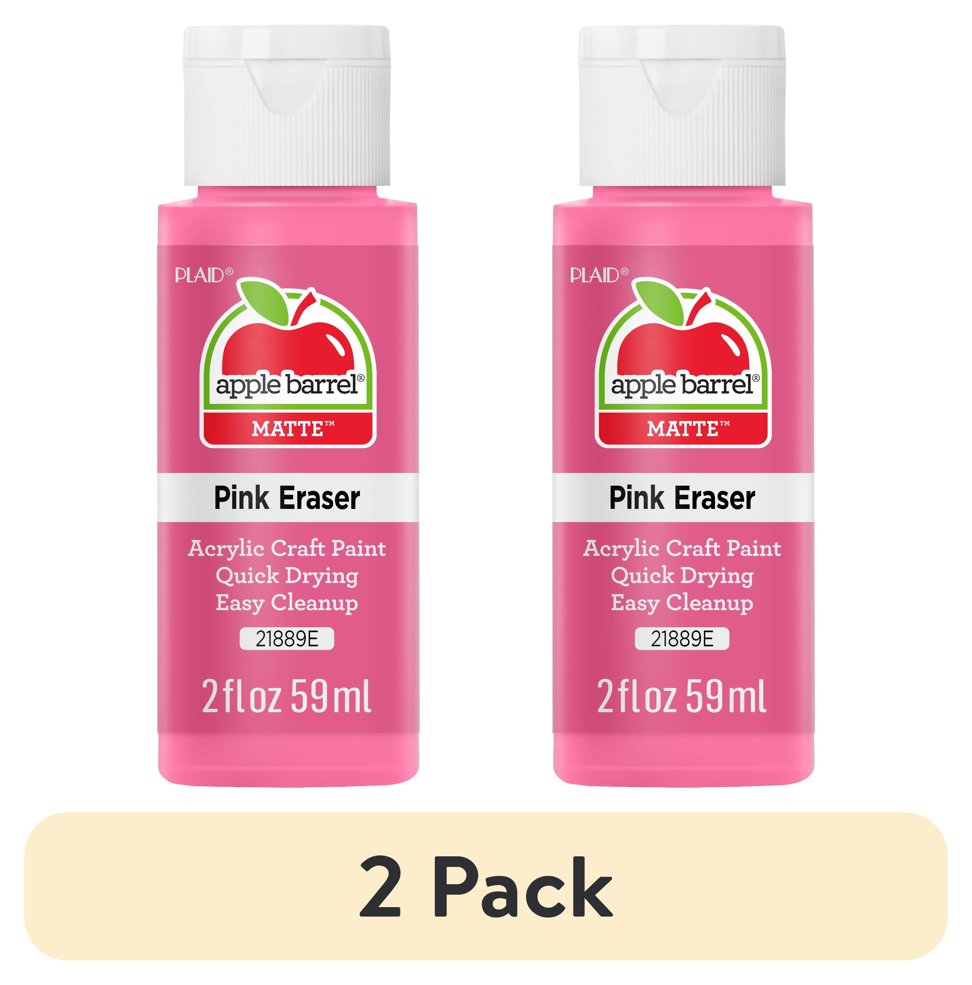 (2 pack) Apple Barrel Acrylic Craft Paint, Matte Finish, Pink Eraser, 2 ...