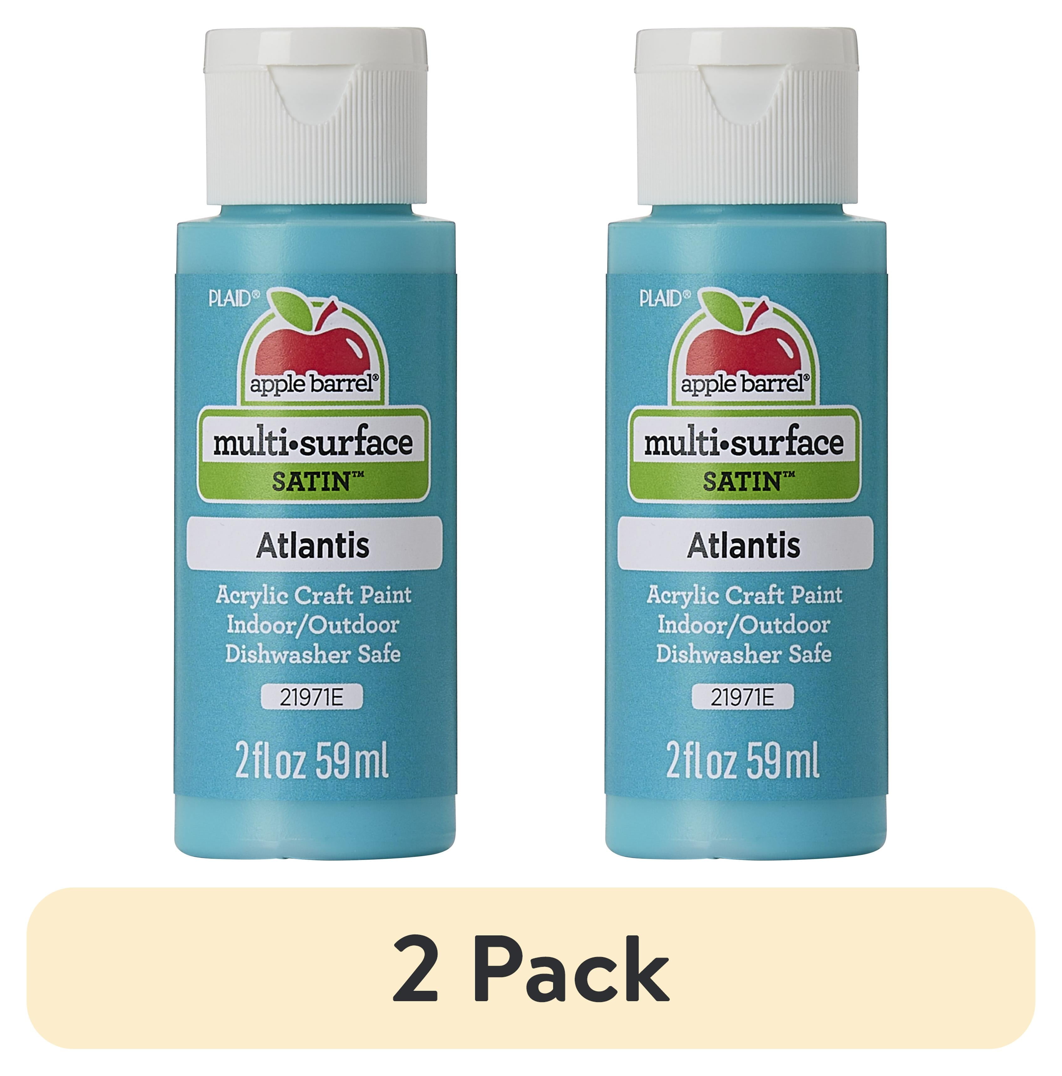 (2 pack) Apple Barrel Multi-Surface Acrylic Craft Paint, Satin Finish, Atlantis, 2 fl oz ...