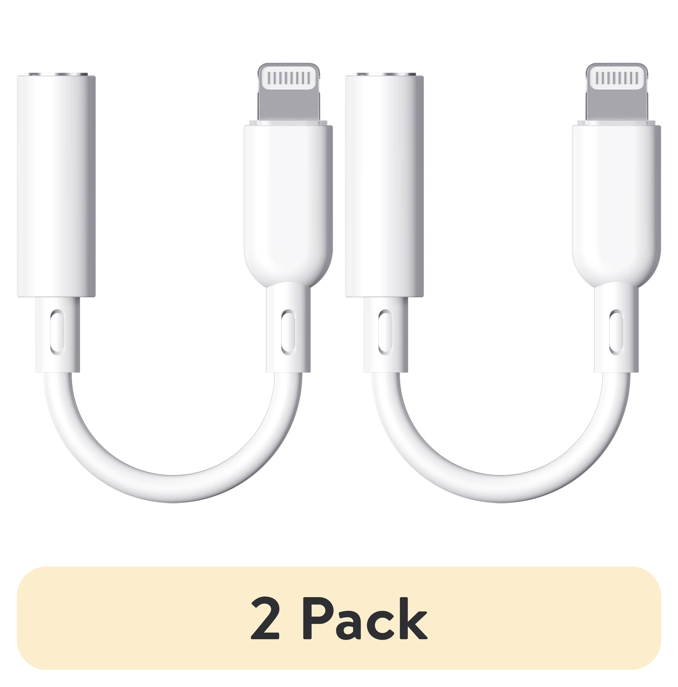 (2 pack) Apple Mfi Certified 1 Pack Lightning to 3.5 mm Headphone Jack ...