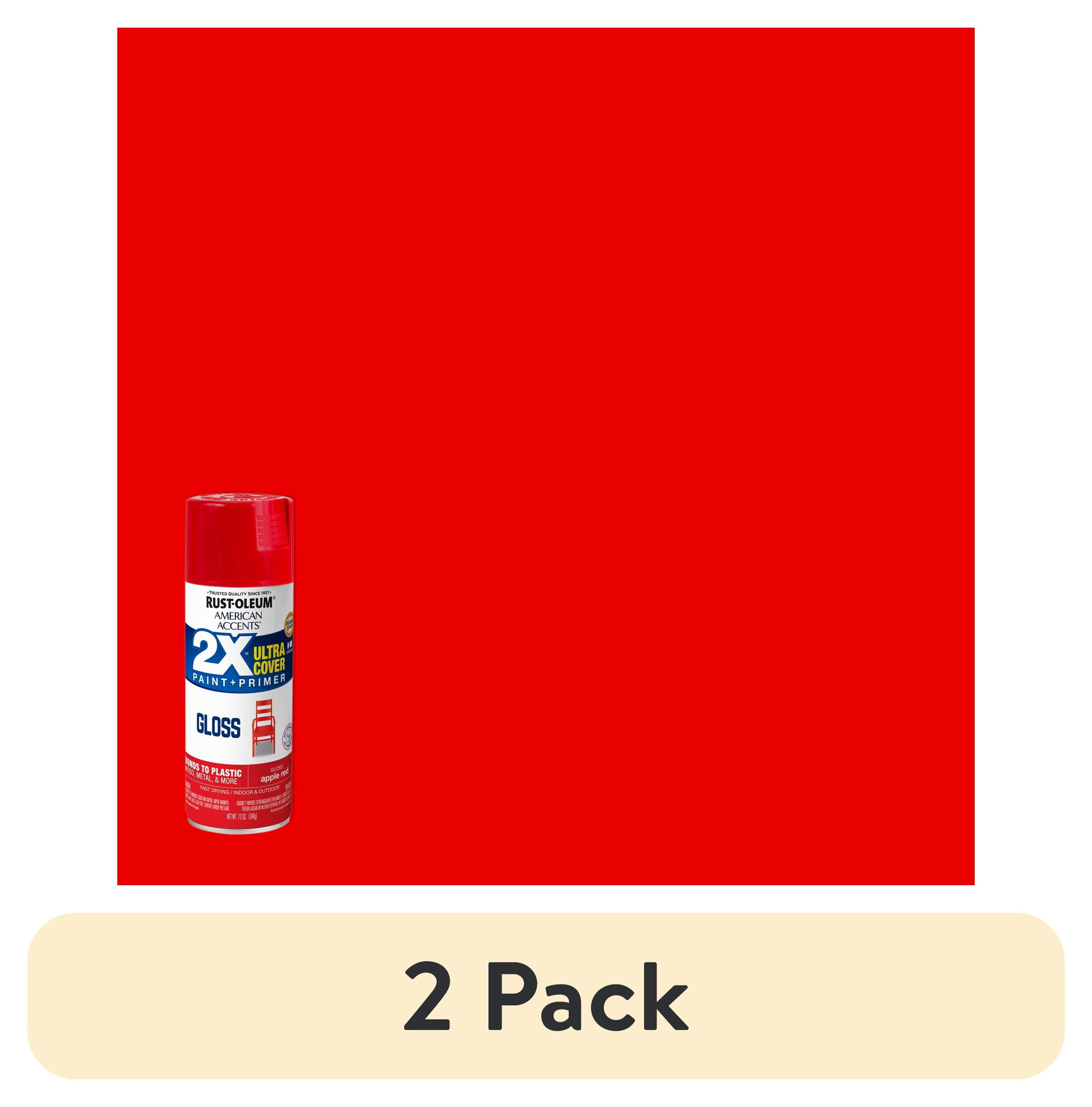 (2 pack) Apple Red, Rust-Oleum American Accents 2X Ultra Cover Gloss ...