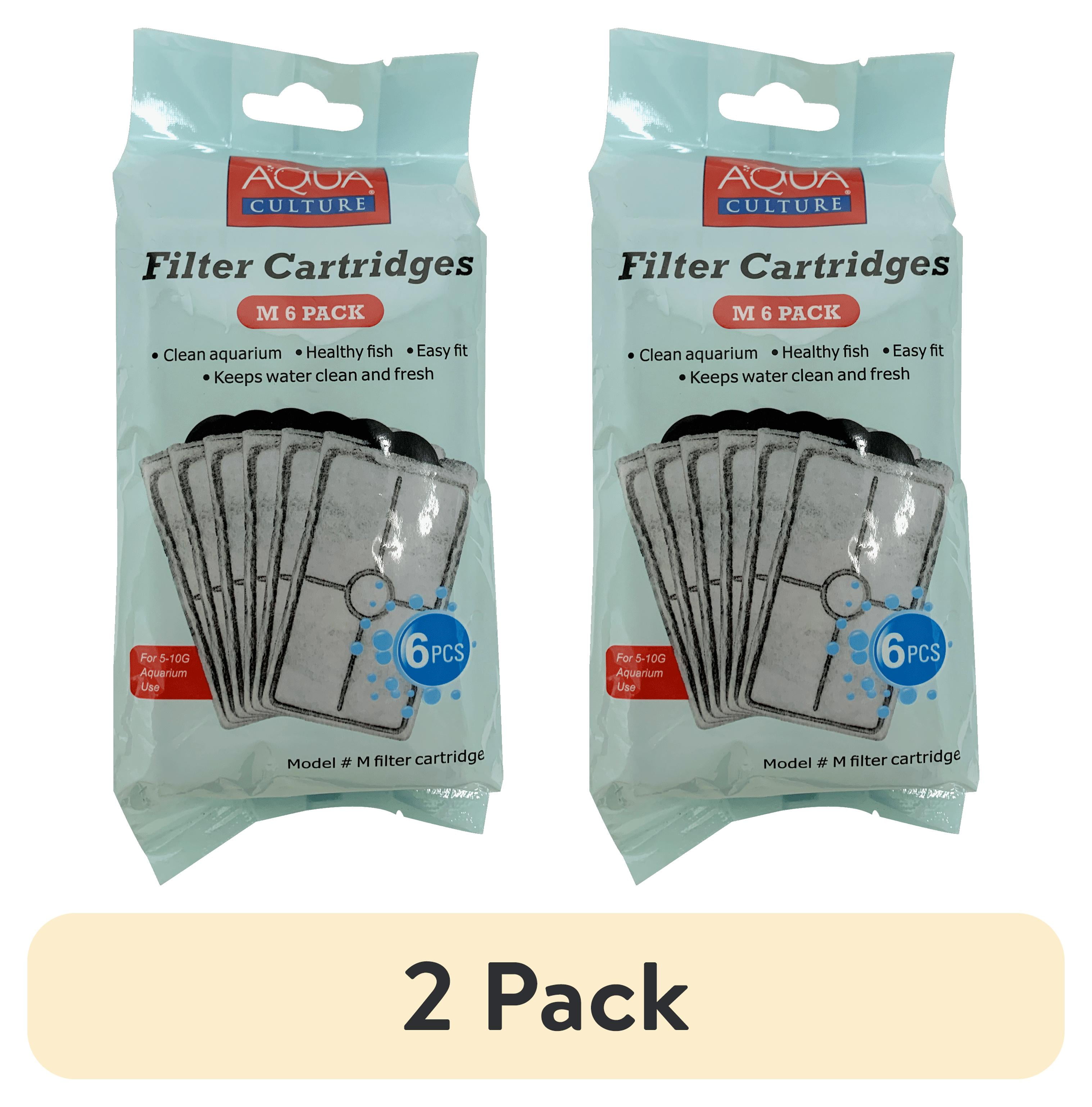 (2 pack) Aqua Culture Aquarium Filter Cartridges, Model M, One Size, 6 ...