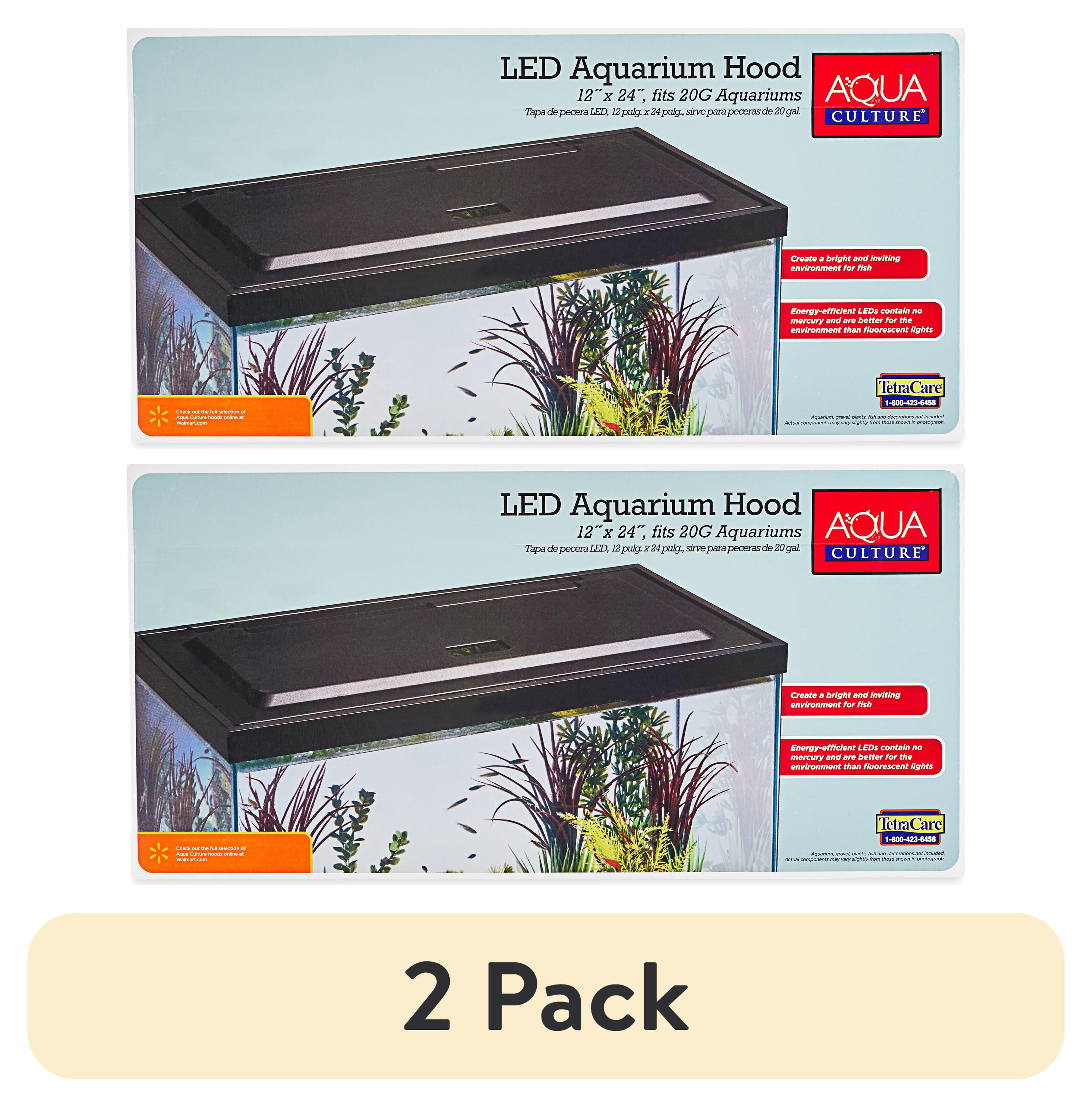 (2 pack) Aqua Culture 20/55 Gallon Fish Tank Hood with LED Light ...