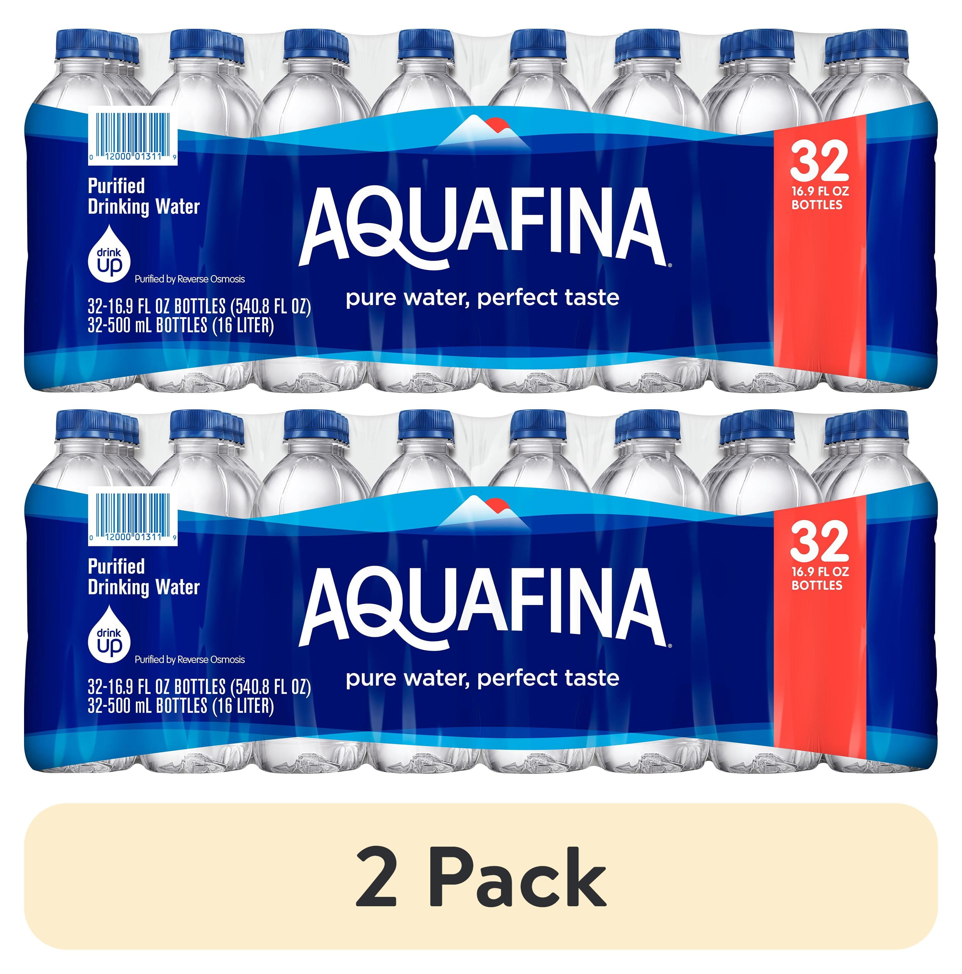 (2 pack) Aquafina Purified Bottled Drinking Water, 16.9 oz, 32 Pack ...