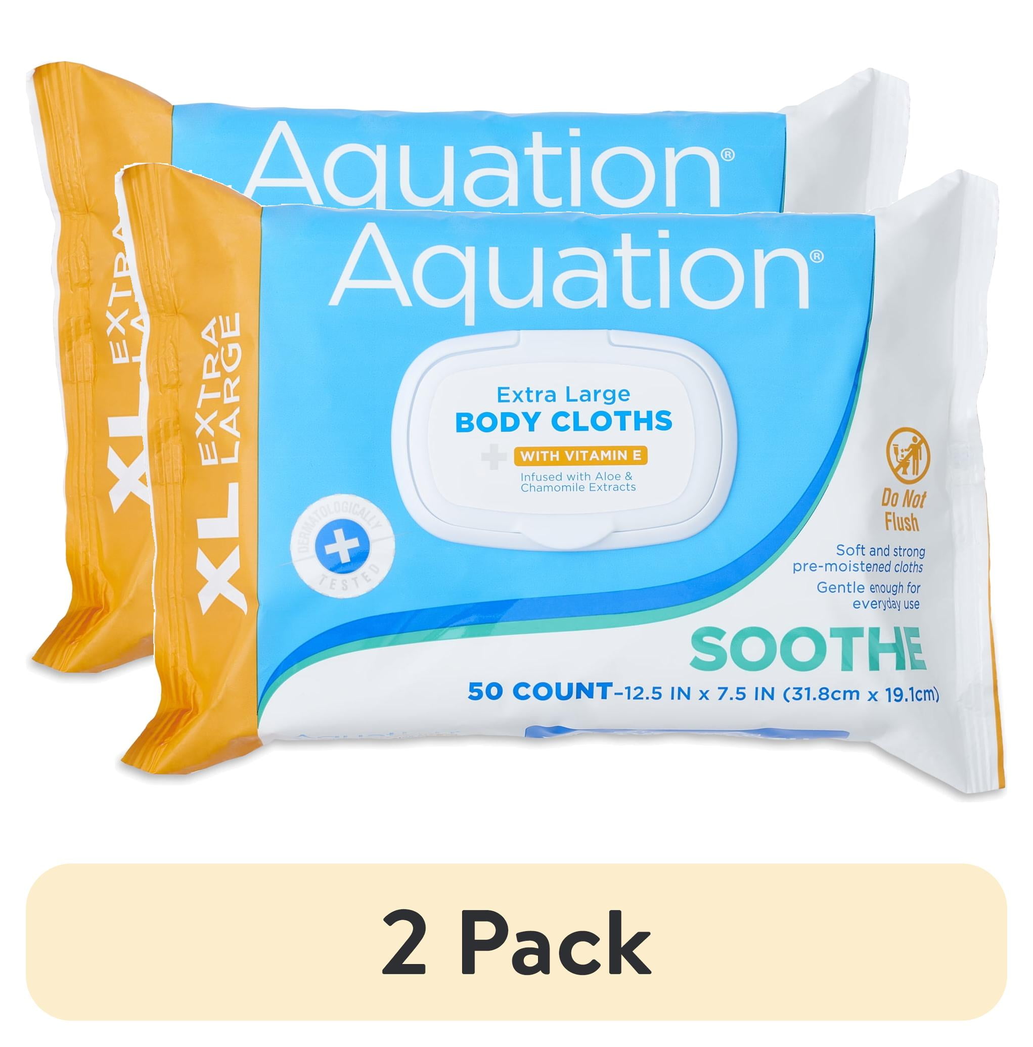 (2 pack) Aquation All Body XL Soft & Strong Body Cloths, Fragrance Free ...