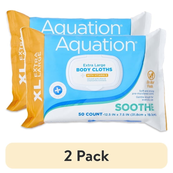 (2 pack) Aquation All Body XL Soft & Strong Body Cloths, Fragrance Free ...