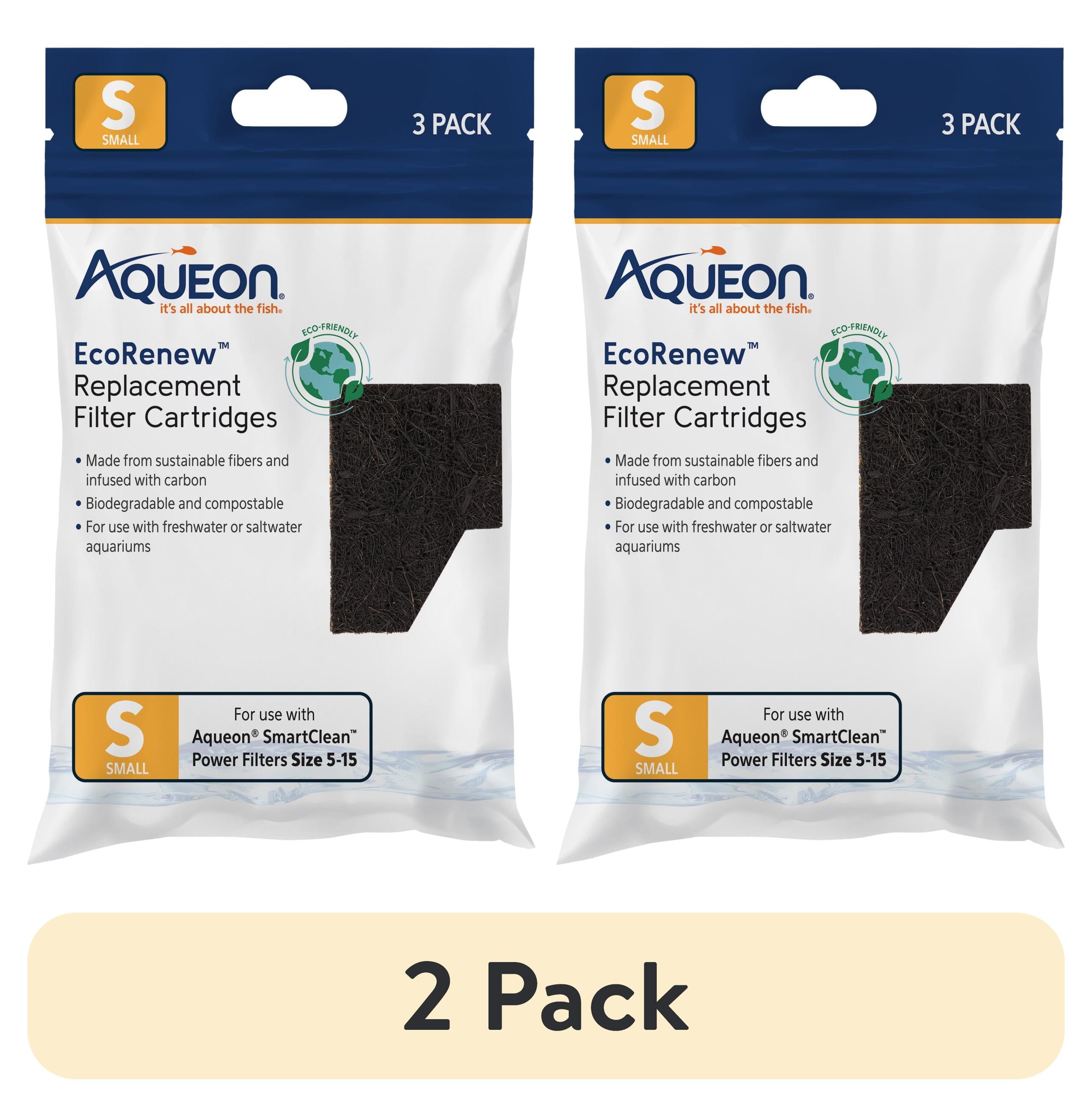 (2 pack) Aqueon EcoRenew Replacement Filter Cartridges Small Small, 3 ...