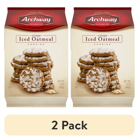 (2 pack) Archway Cookies, Crispy Iced Oatmeal Cookies, 12 oz - Walmart.com