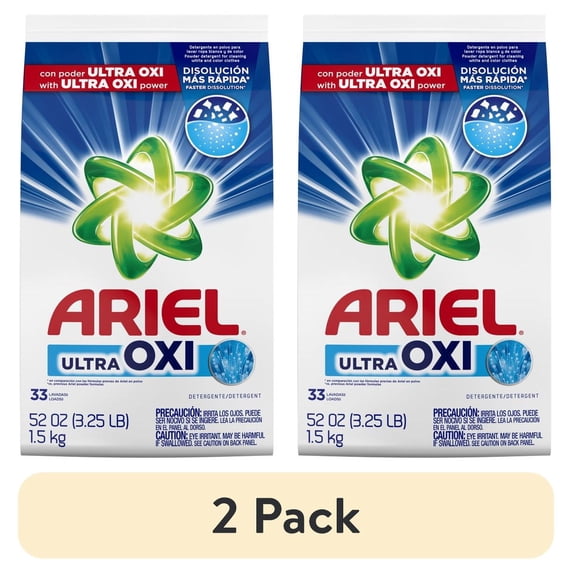 (2 pack) Ariel Laundry Detergent Powder, Ultra Oxi, Original Scent, 52 ...