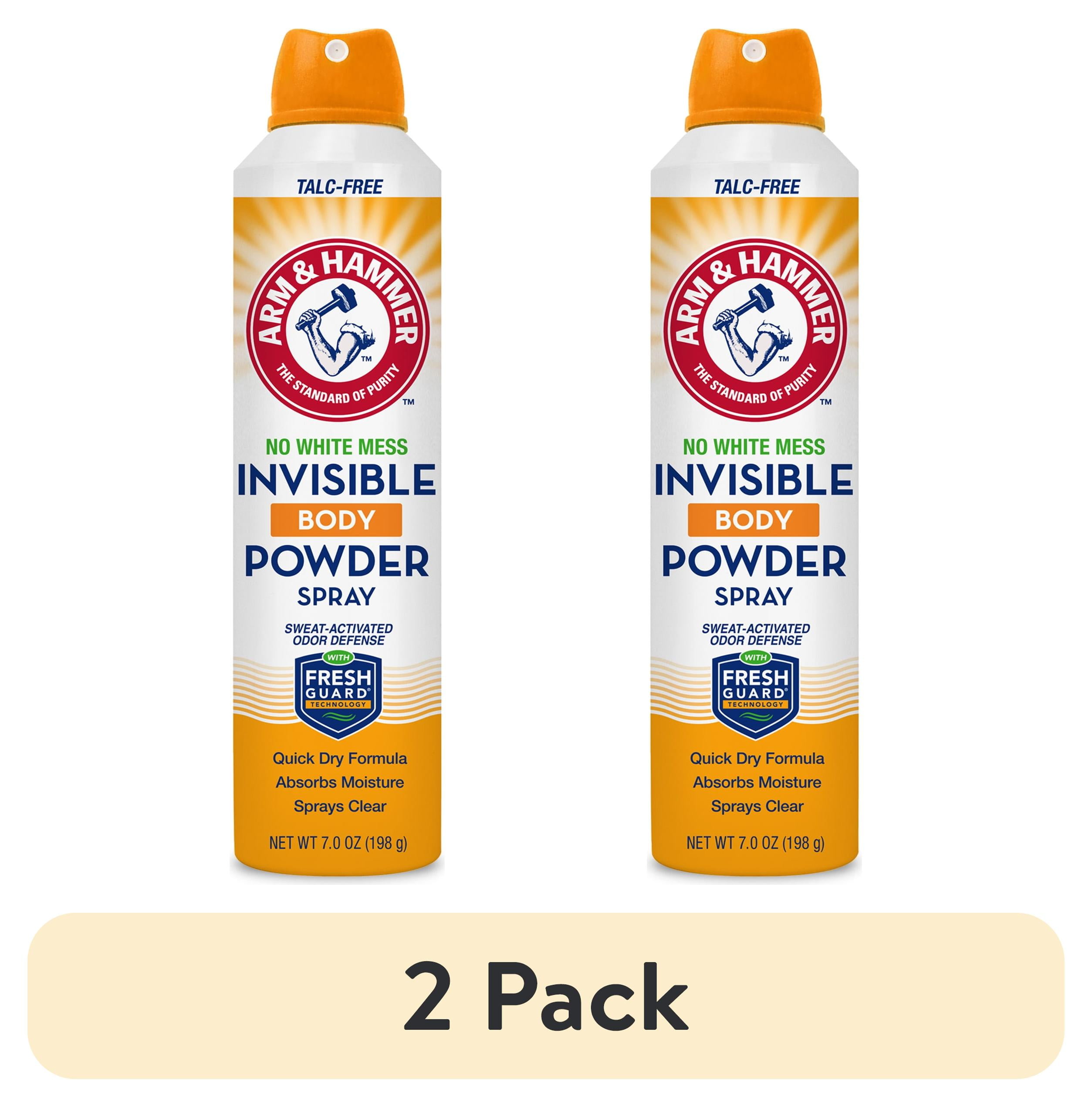 (2 pack) Arm & Hammer Invisible Odor Defense Body Powder Spray, 7 oz ...