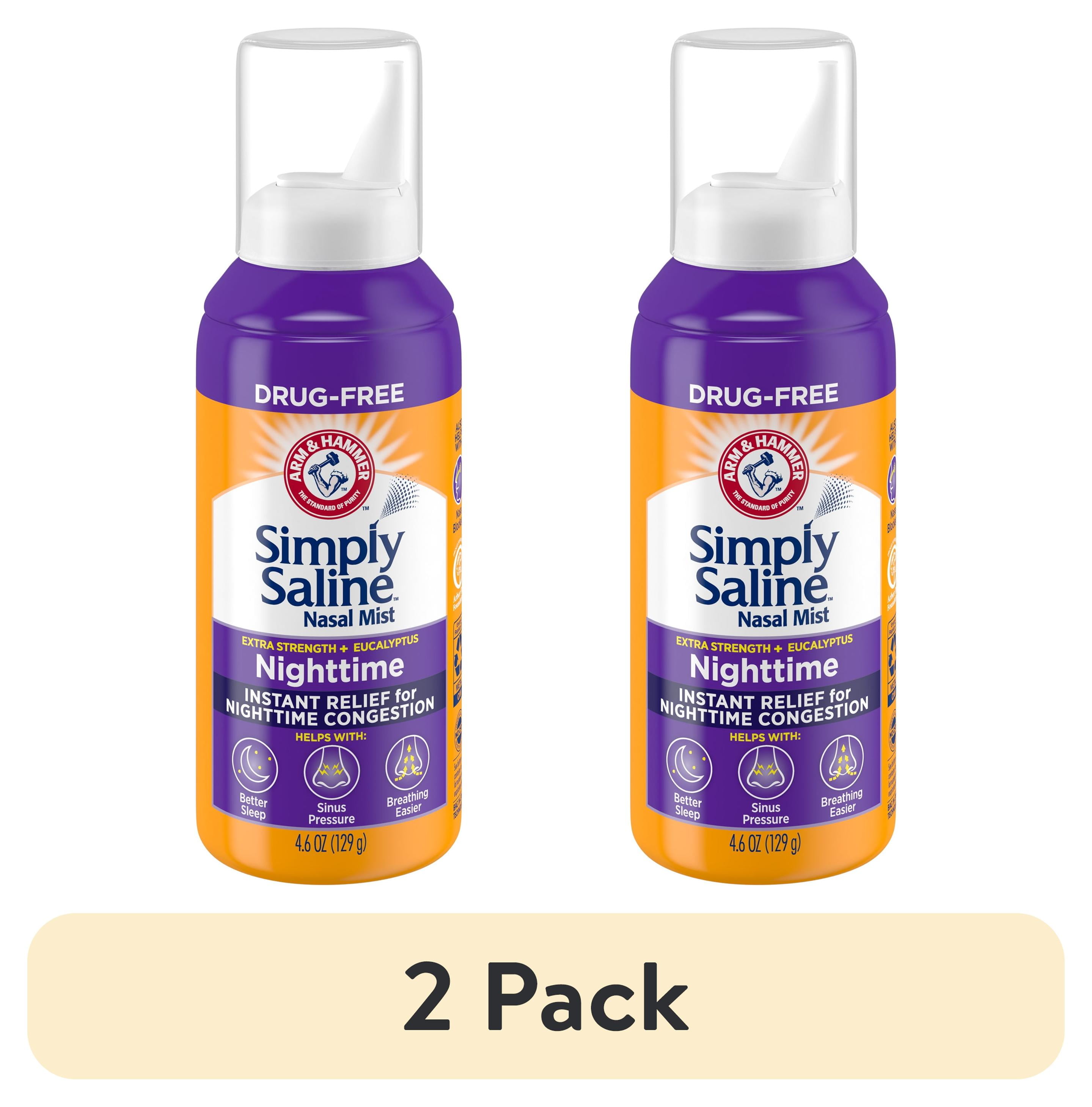 (2 pack) Arm & Hammer Simply Saline Nasal Mist Extra Strength ...