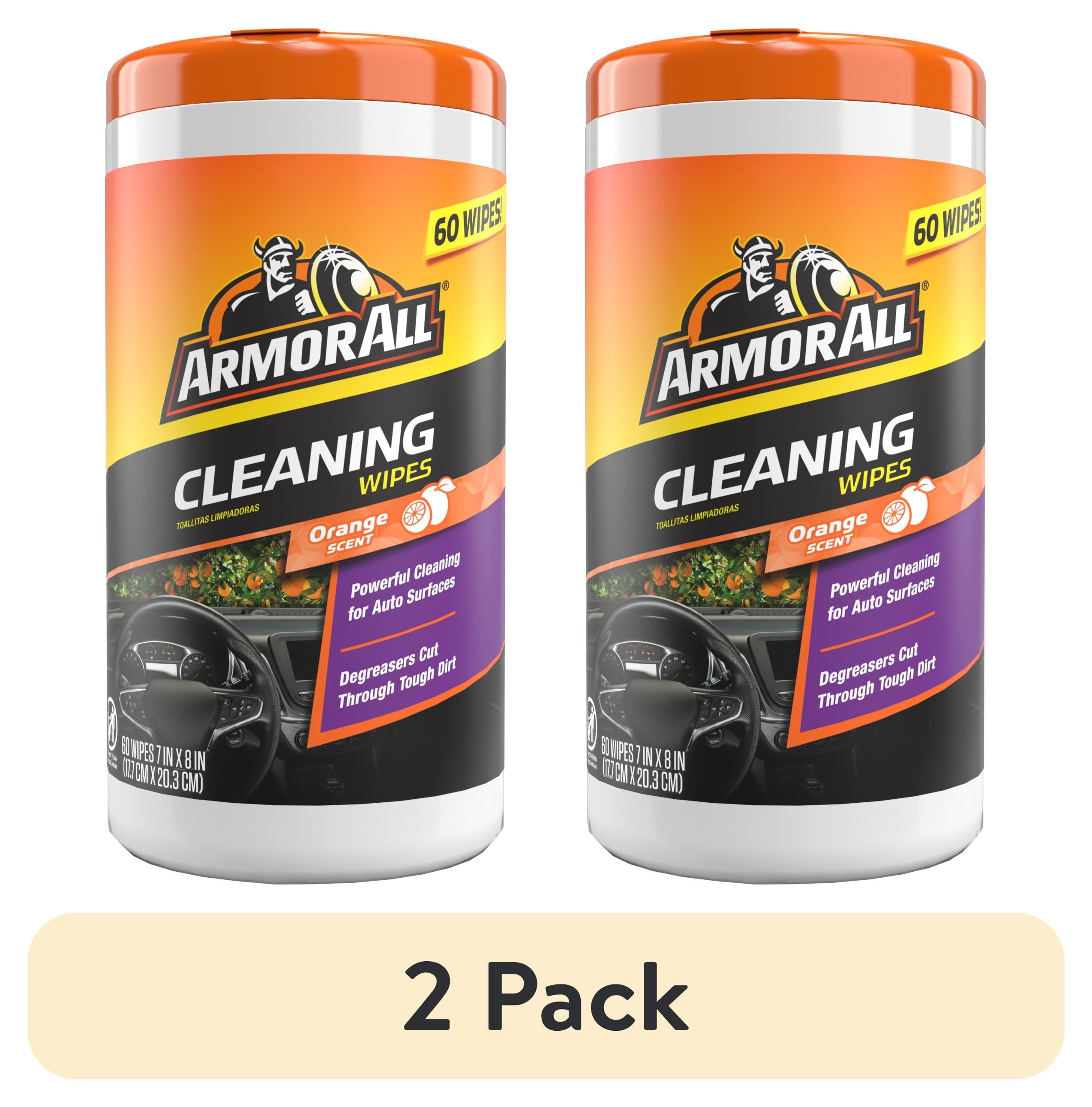 (2 pack) Armor All Interior Car Cleaning Wipes in Orange Scent, 60 ...
