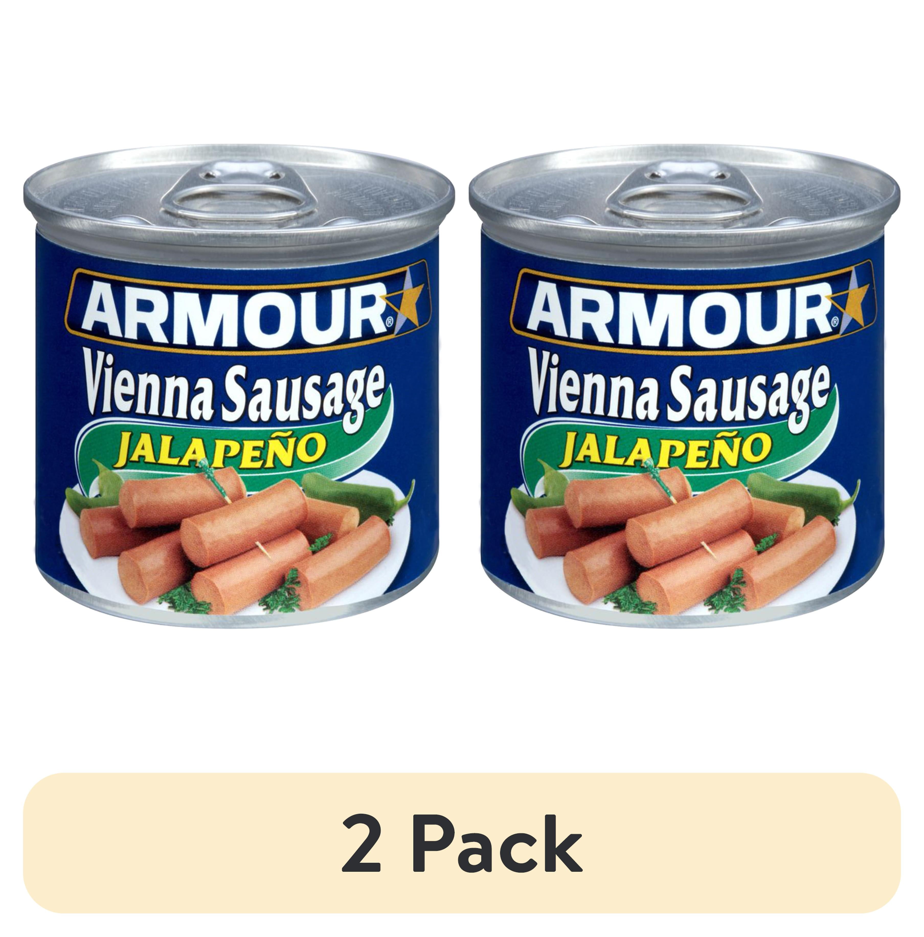 (2 pack) Armour Jalapeno Vienna Sausage, 6g Protein Per Serving, 4.6 oz ...
