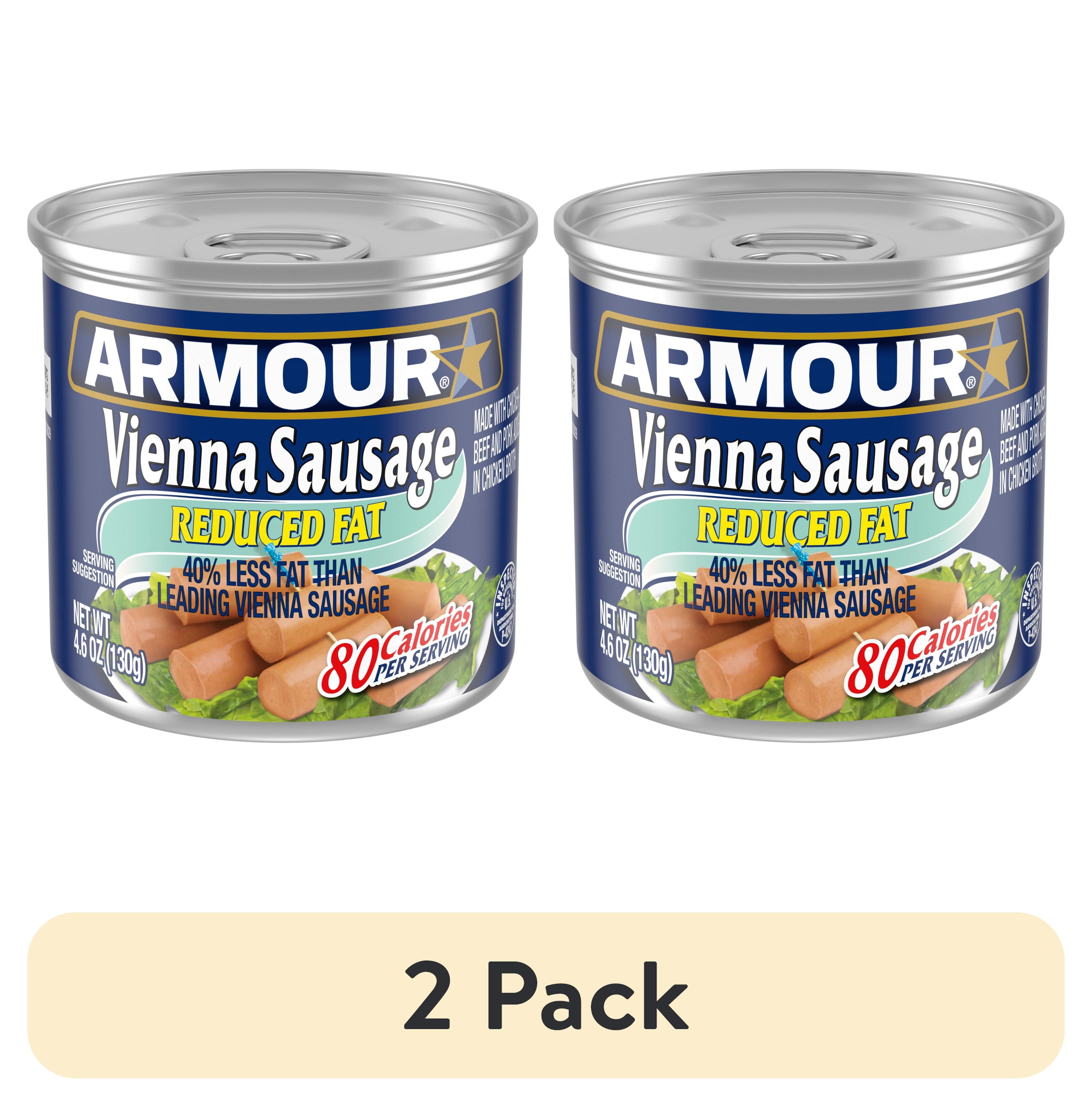 (2 pack) Armour Reduced Fat Vienna Sausage, 4.6 oz Can - Walmart.com