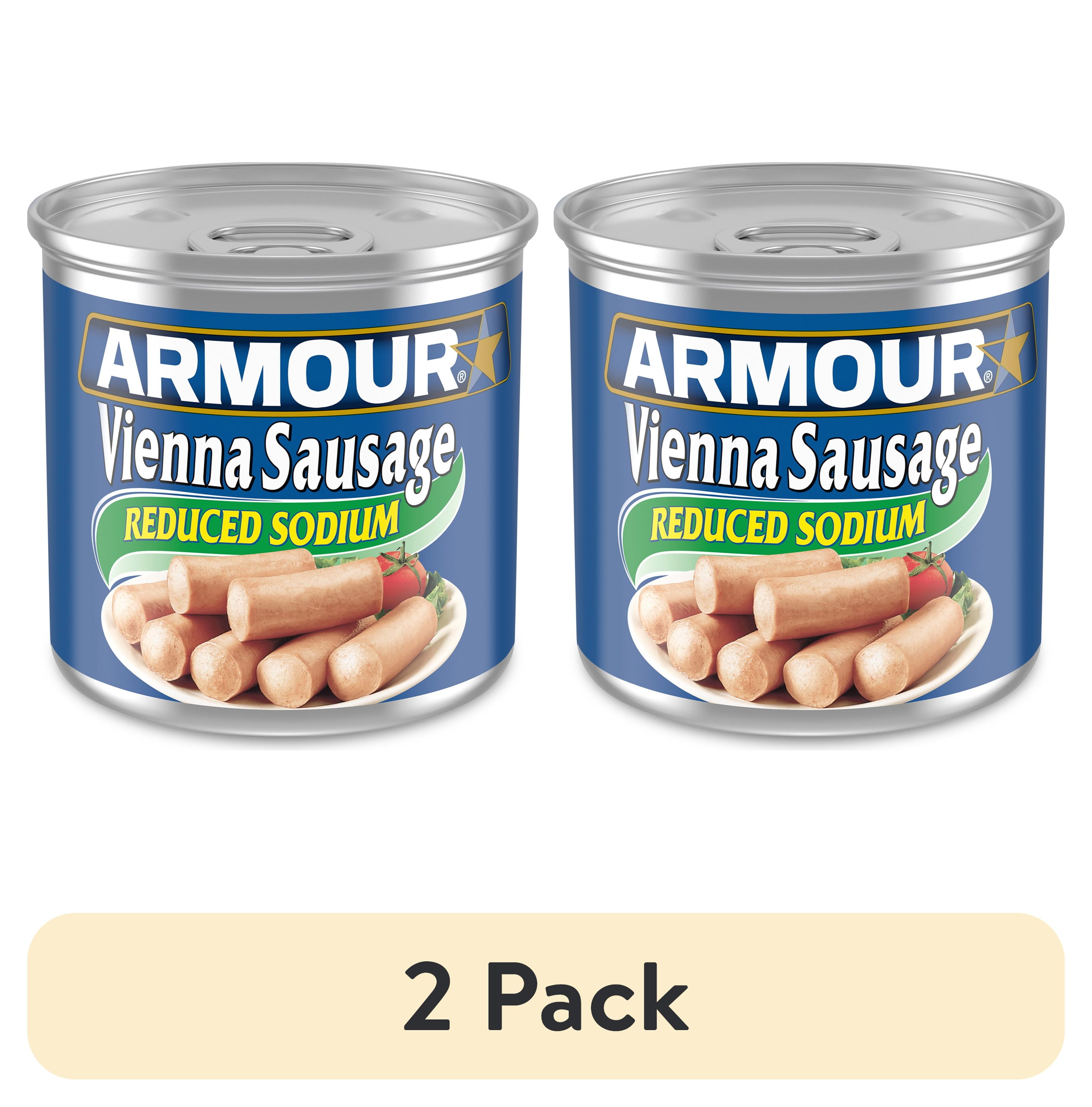 (2 pack) Armour Star Vienna Sausage, Reduced Sodium, 10g Protein Per ...