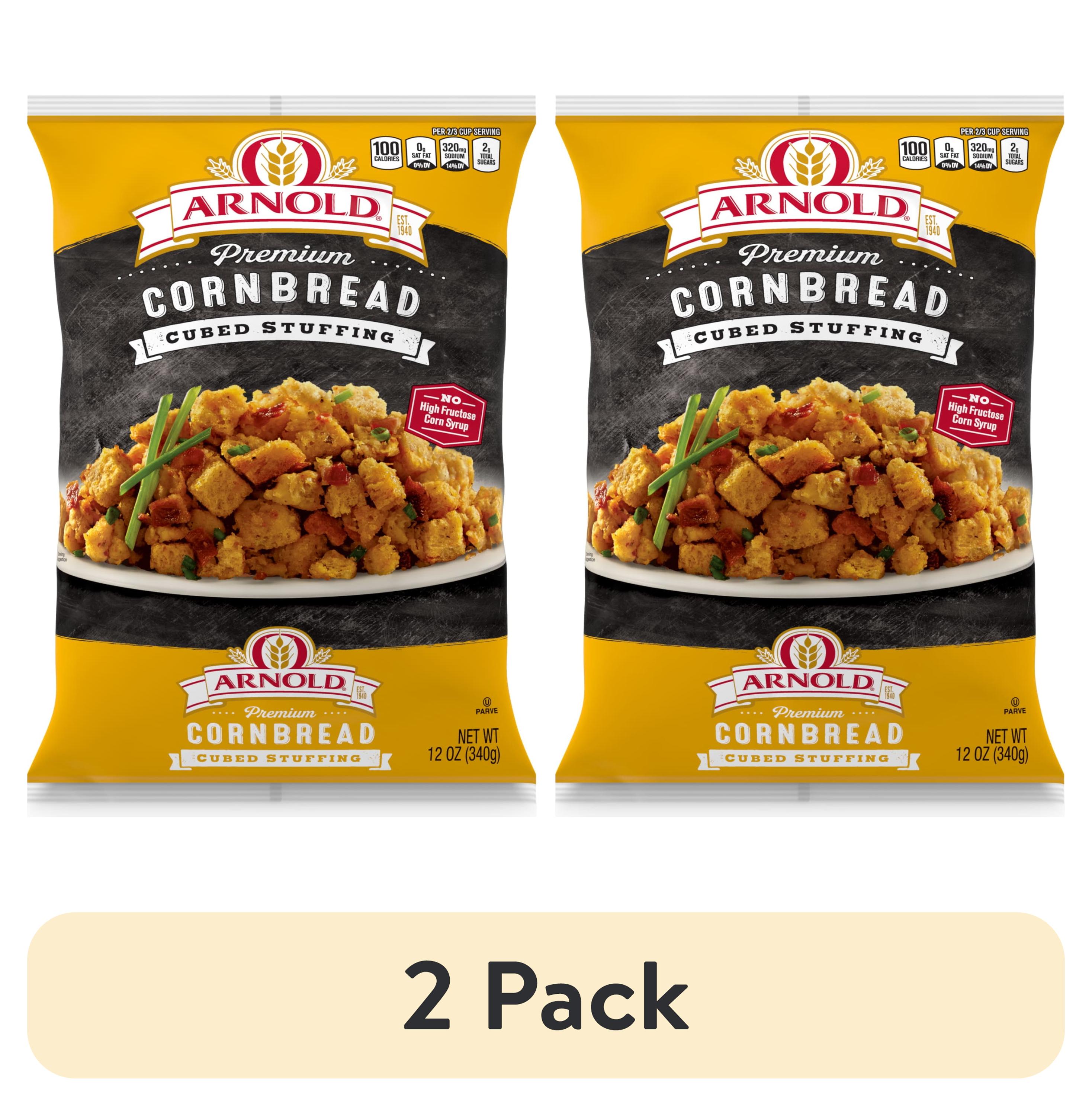 (2 pack) Arnold Premium Cornbread Cubed Stuffing, 12 oz, Stuffing Bread ...