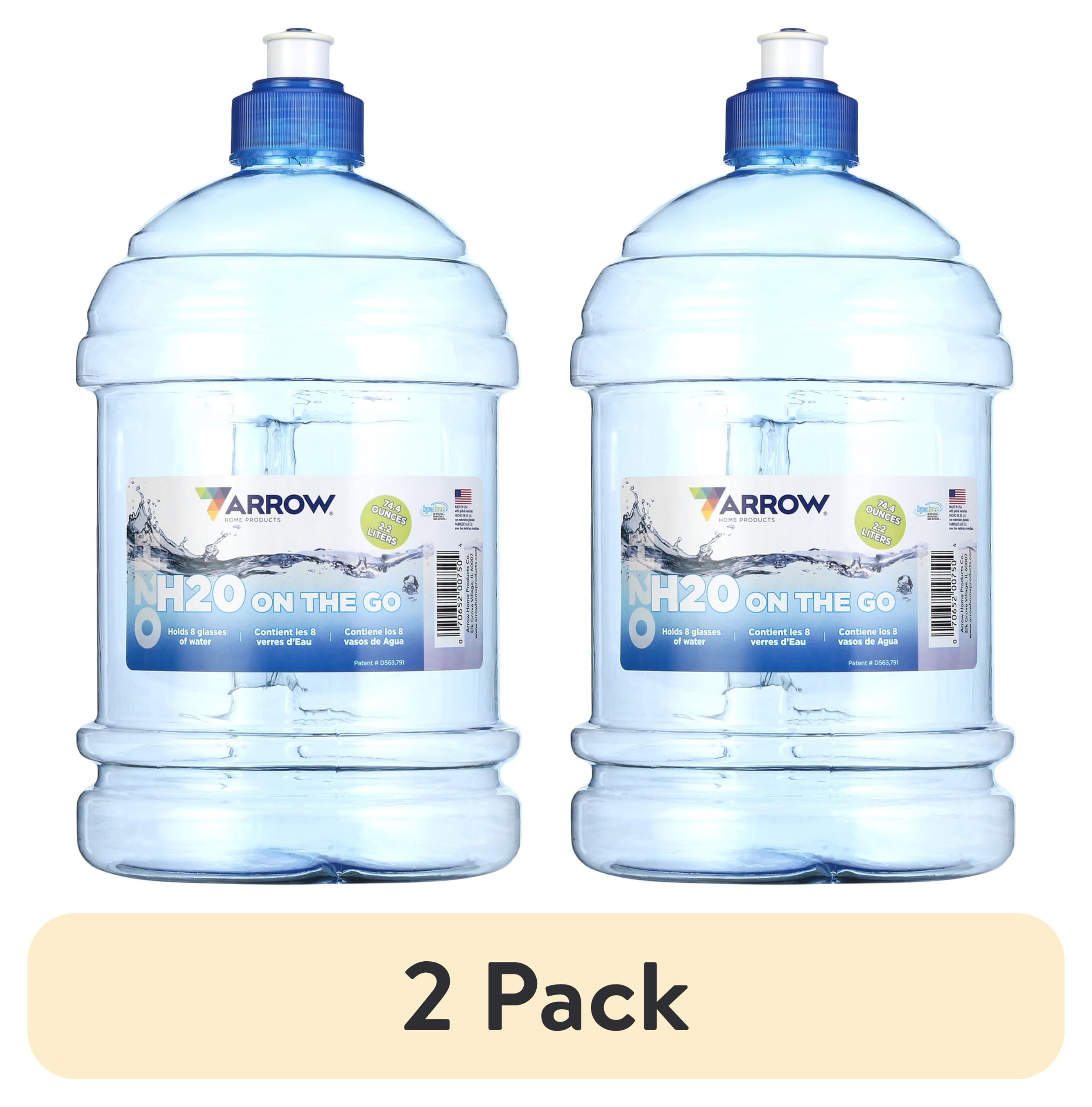 (2 pack) Arrow, Beverage Storage, H2O On The GO Sport Bottle, 2.2 ...
