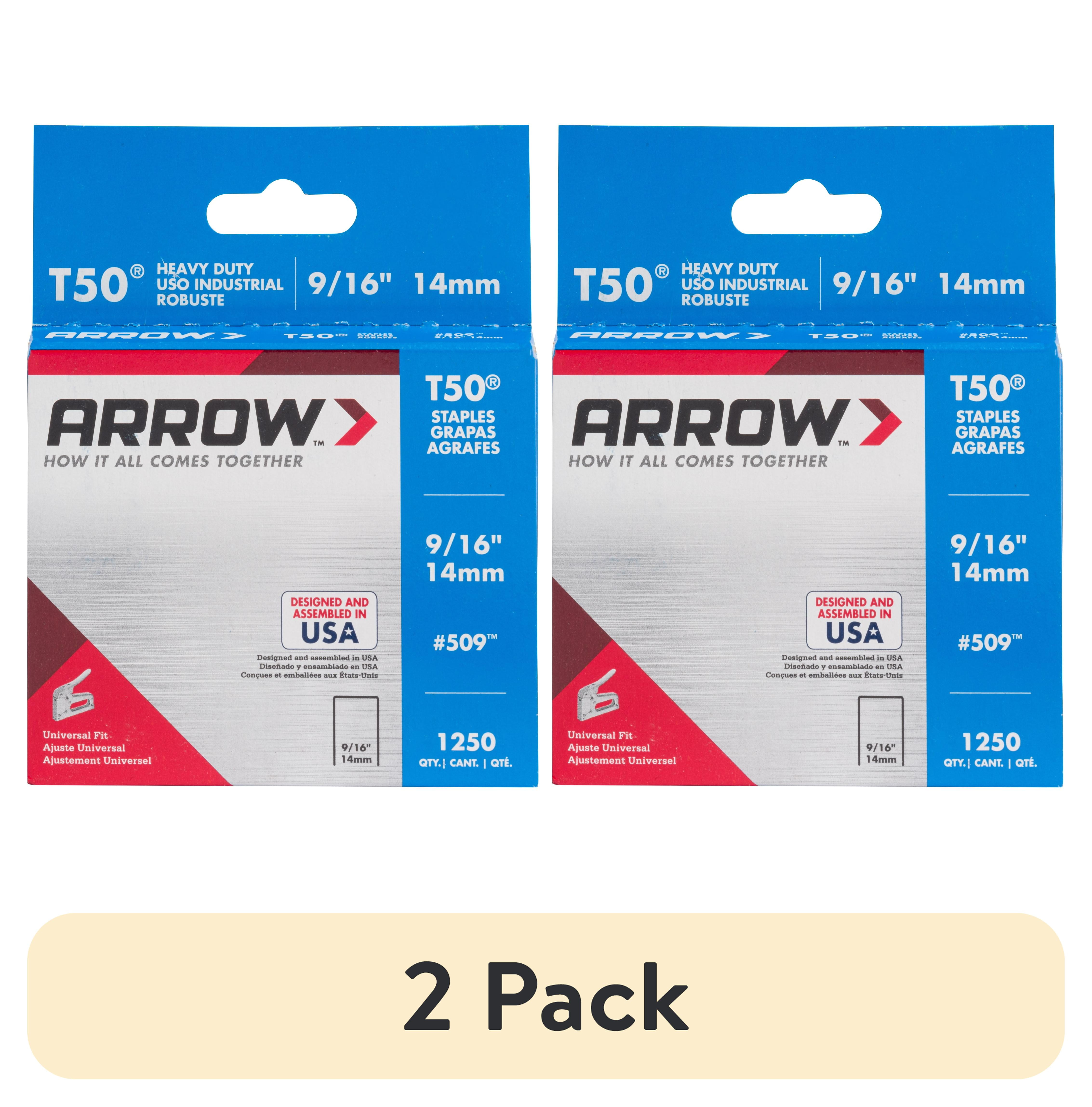 (2 pack) Arrow T50 9/16 in. Leg x 3/8 in. 509 Galvanized Staples ...