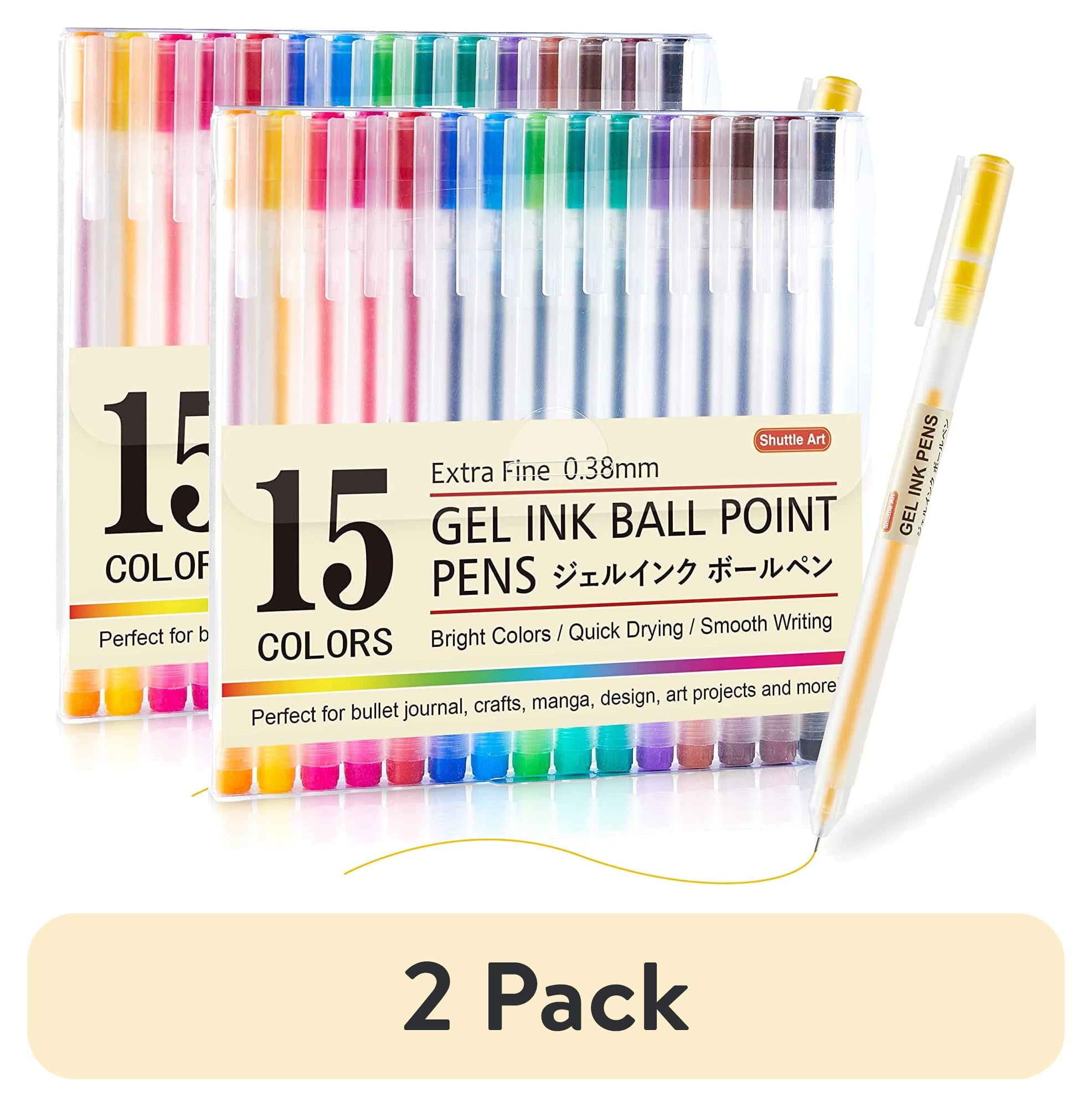(2 pack) Art Gel Pens, Shuttle Art 15 Colors Japanese Style Pens, 0 ...