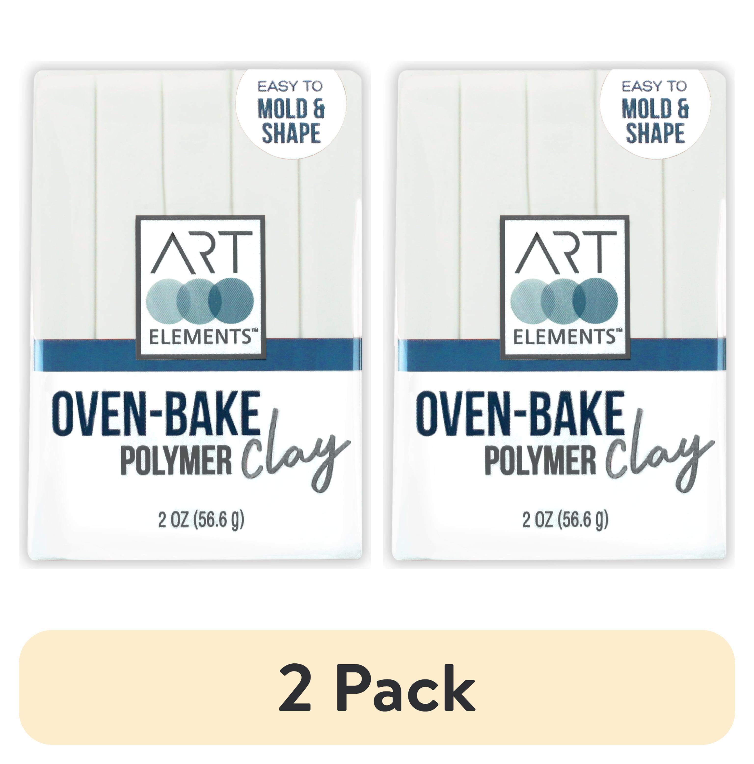 (2 pack) ArtSkills - Art Elements Oven Bake Polymer Clay, 2oz, White ...
