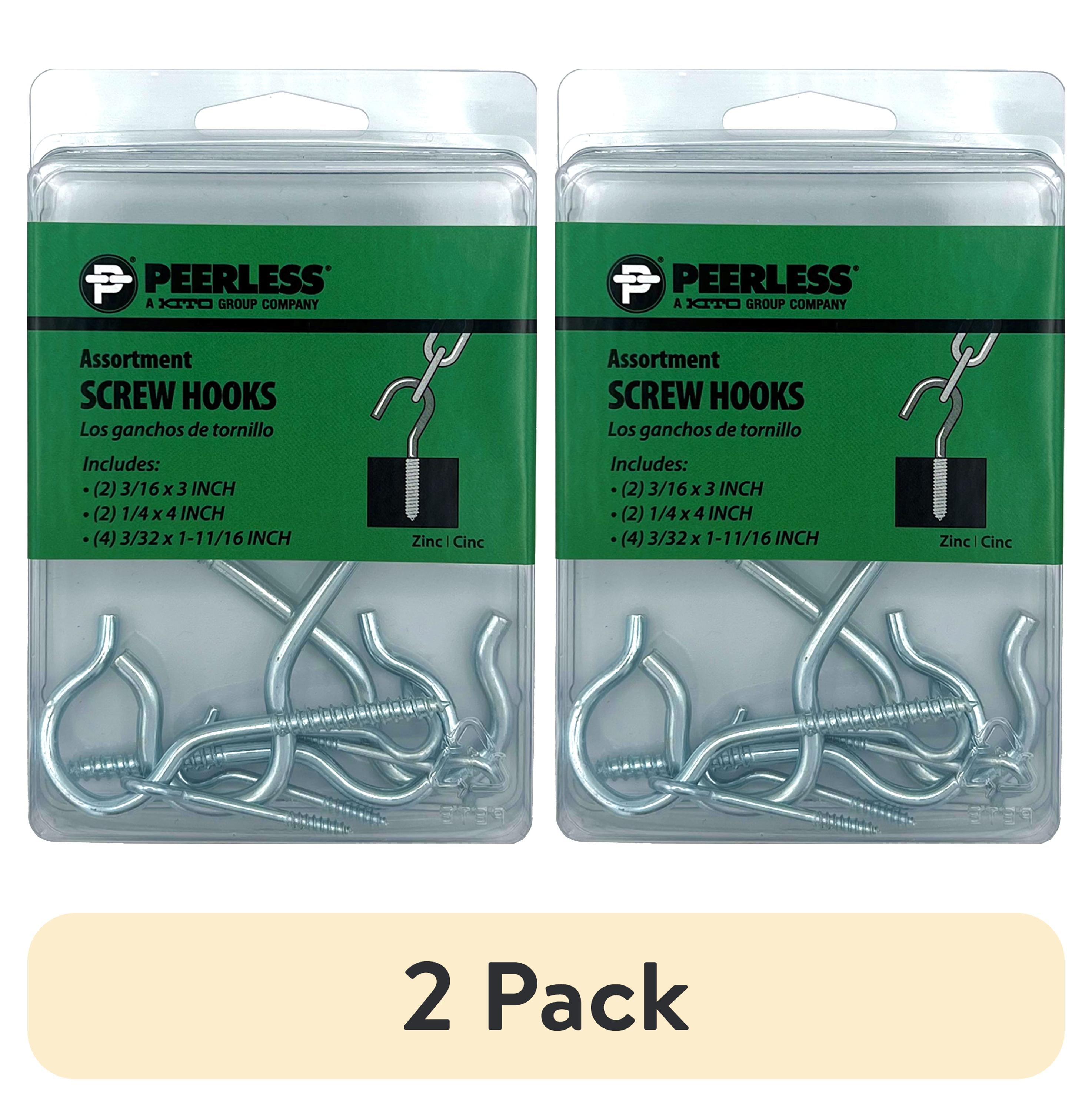 (2 pack) Assorted Zinc Screw Hooks Kit, Peerless Chain, #4800760 ...