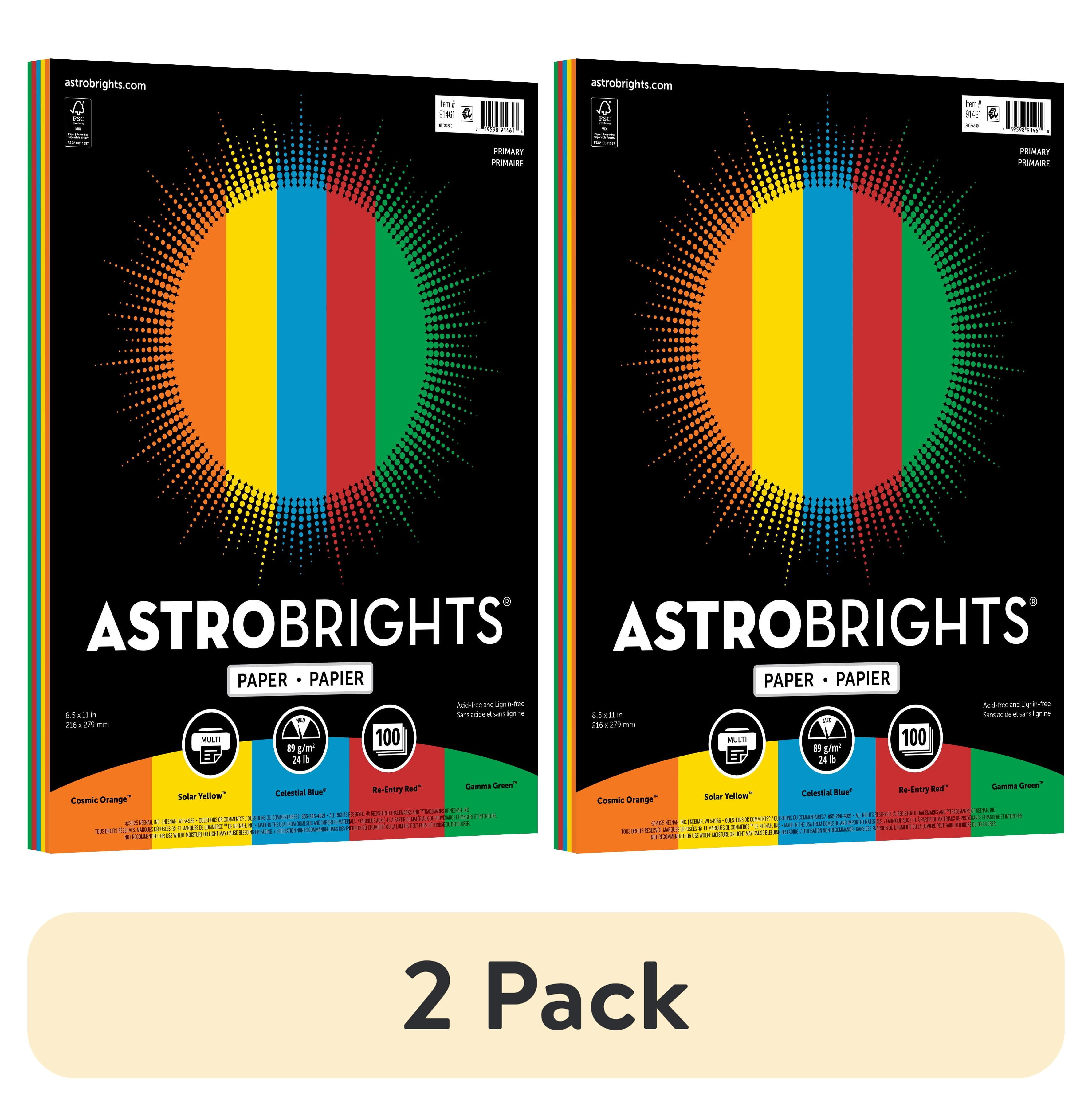 (2 pack) Astrobrights Color Paper, 8.5" x 11", 24 lb./89 Gsm, Primary ...