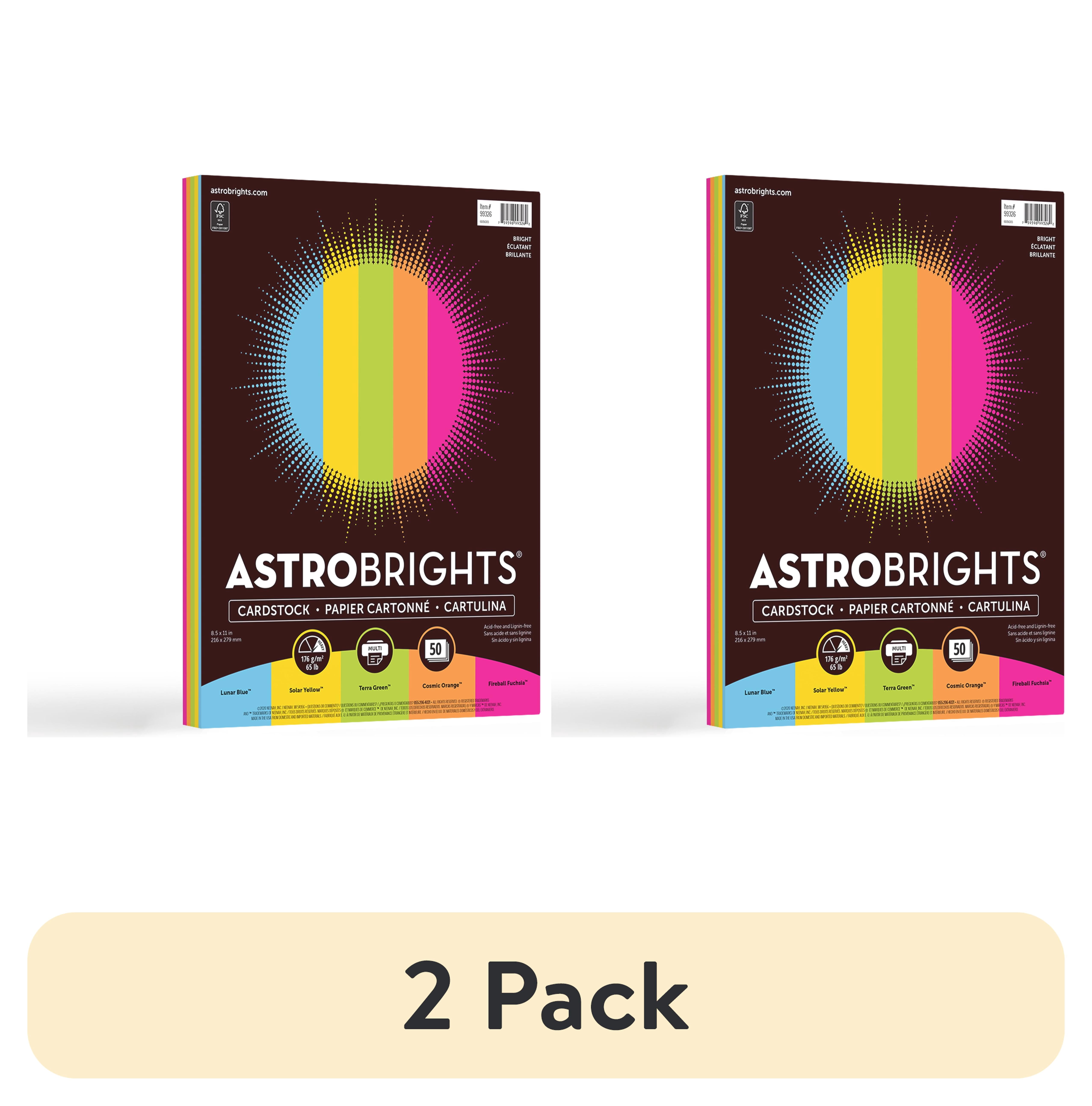 (2 pack) Astrobrights Colored Cardstock, 8.5" x 11", 65 lb./176 Gsm ...