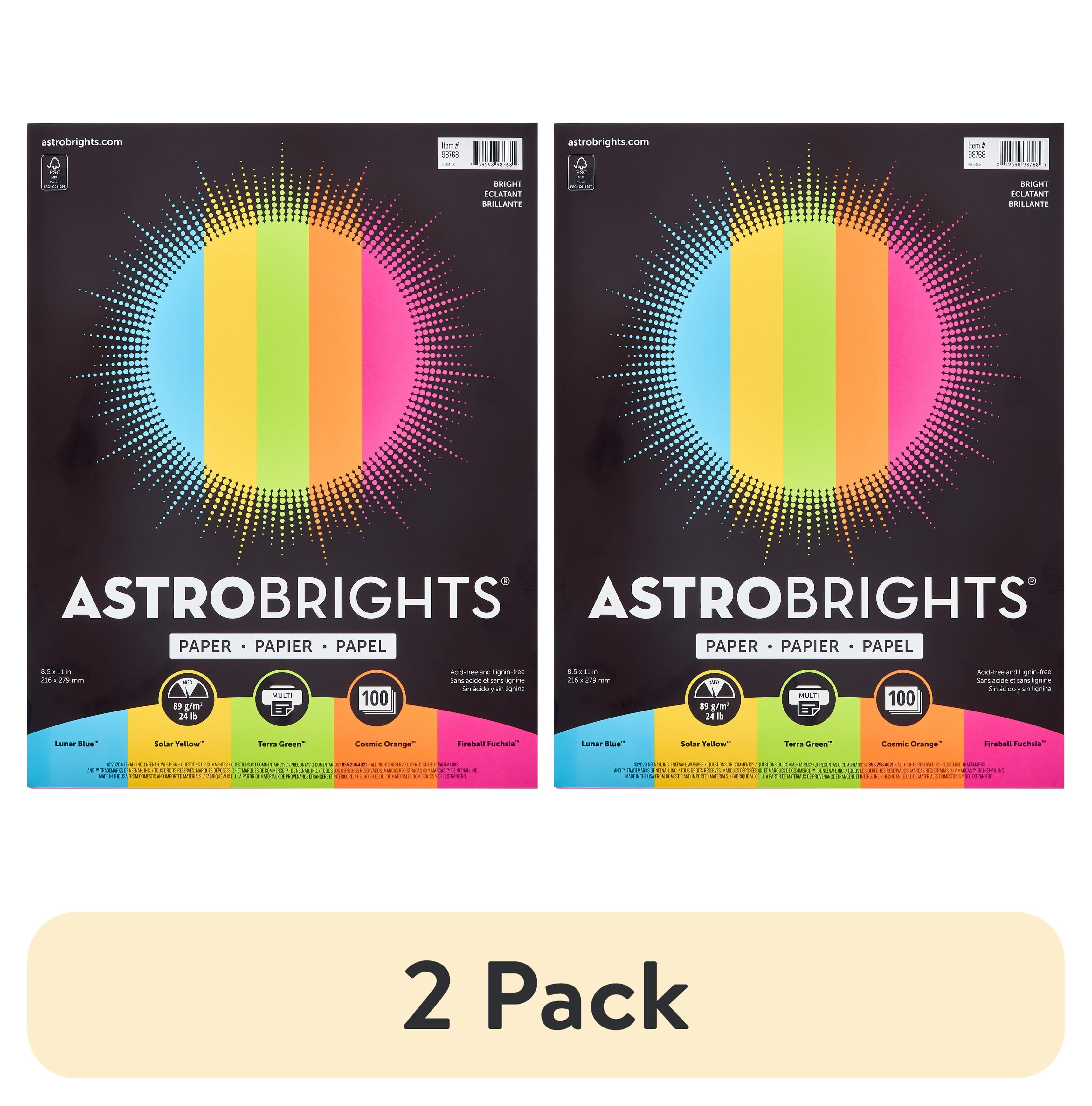 (2 pack) Astrobrights Bright Color Paper, 8.5 x 11", 24 lb/89 Gsm, 5 ...