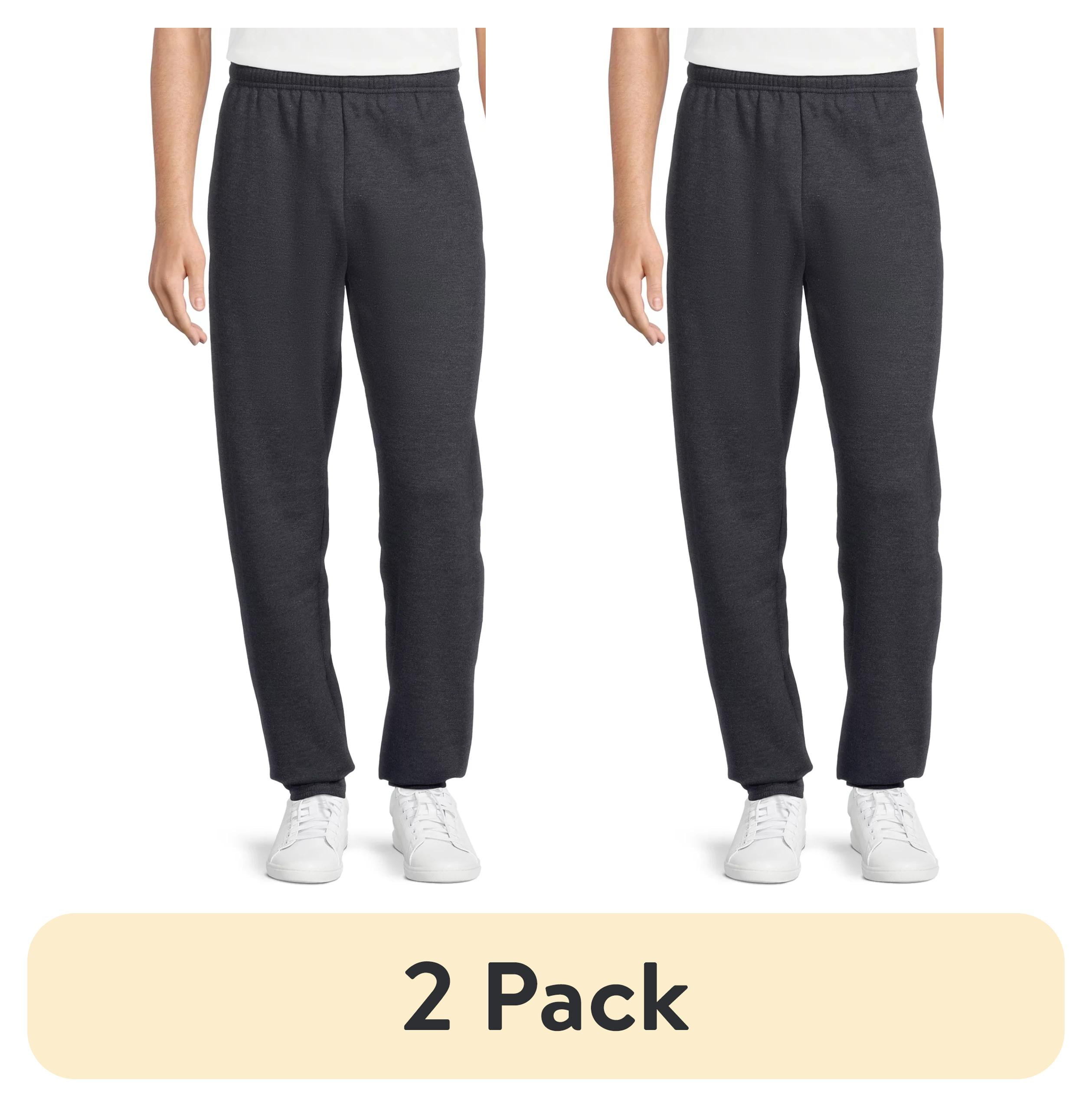 (2 pack) Athletic Works Men's & Big Men's Fleece Elastic Bottom ...