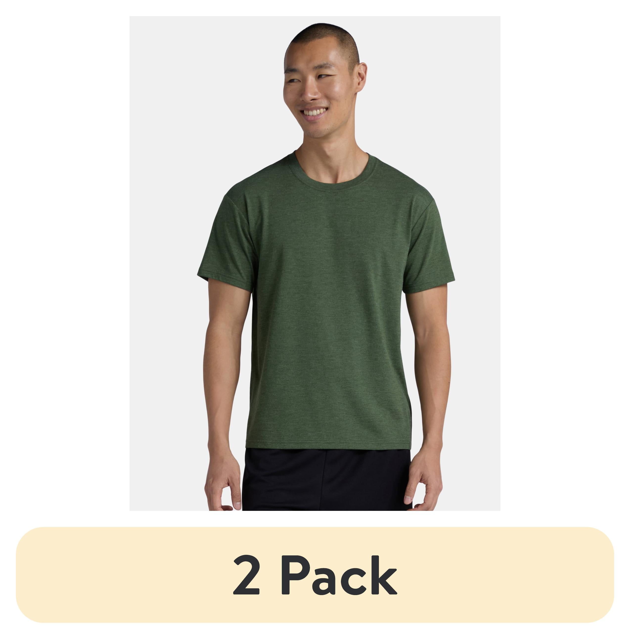 (2 pack) Athletic Works Men's and Big Men's Tri Blend Tee, Sizes XS ...