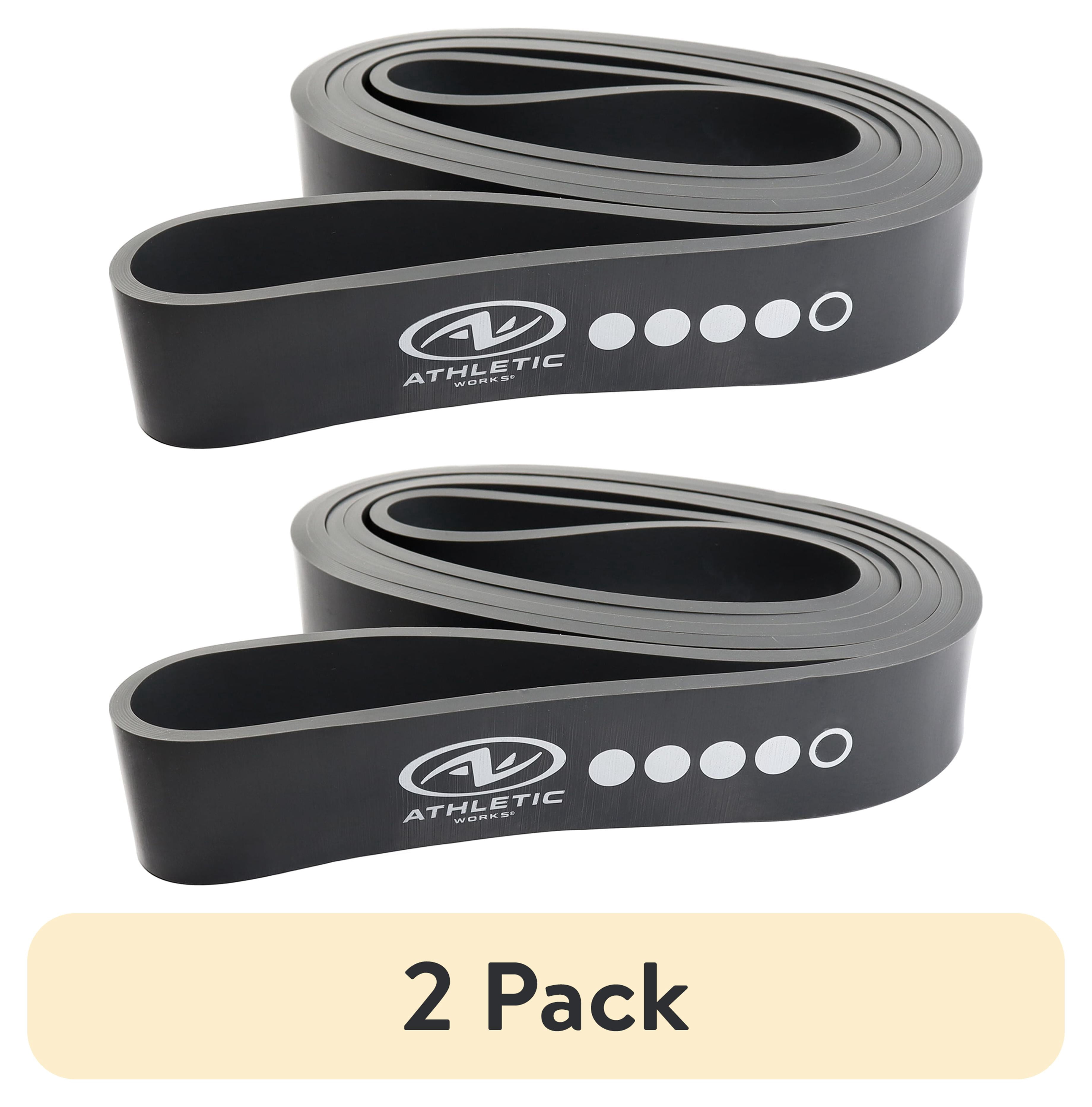 (2 pack) Athletic Works Resistance Bands, Heavy, Natural Latex, 40inx1 ...