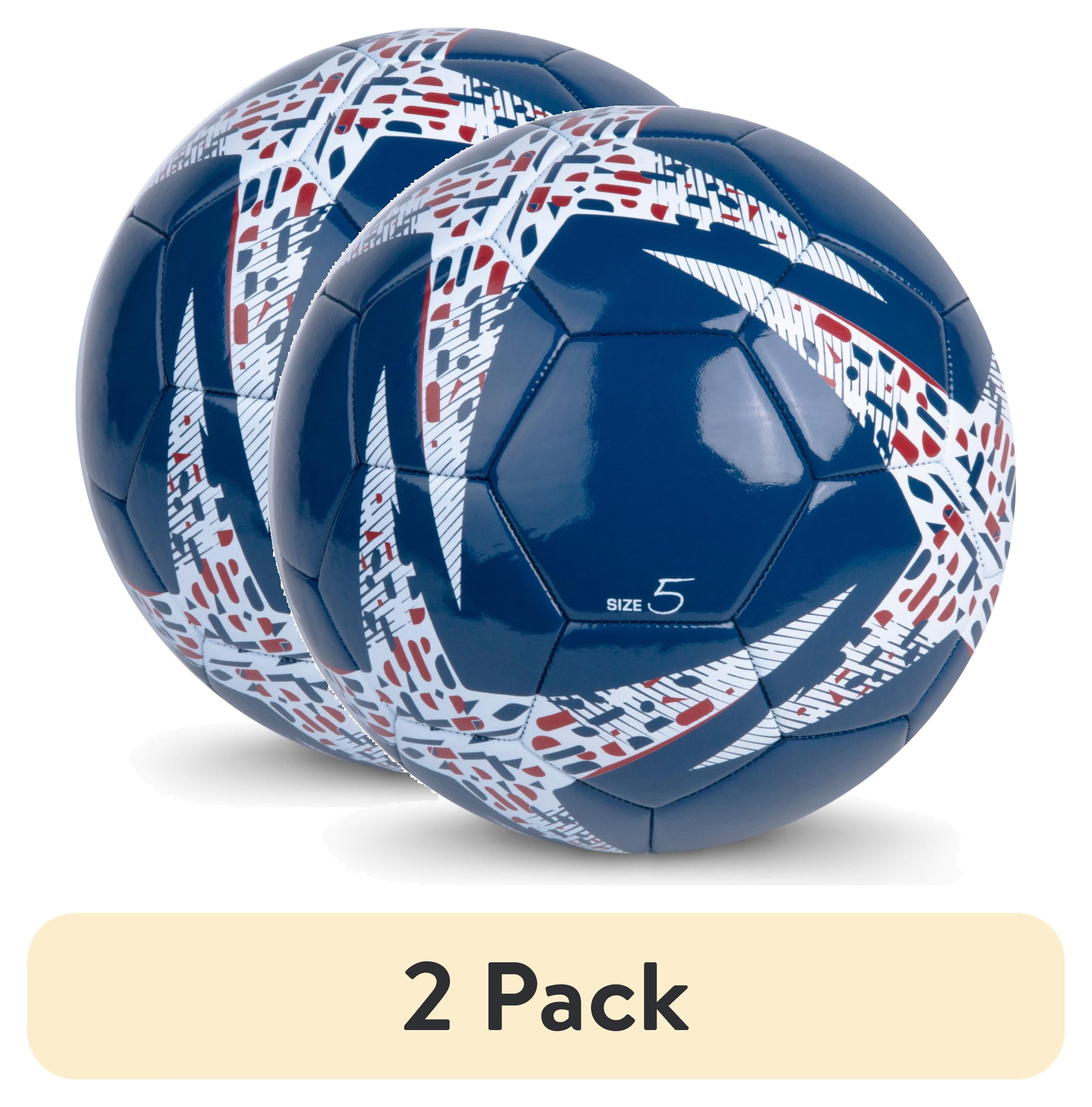 (2 pack) Athletic Works Size 5 Red, White & Blue Soccer Ball - Walmart.com