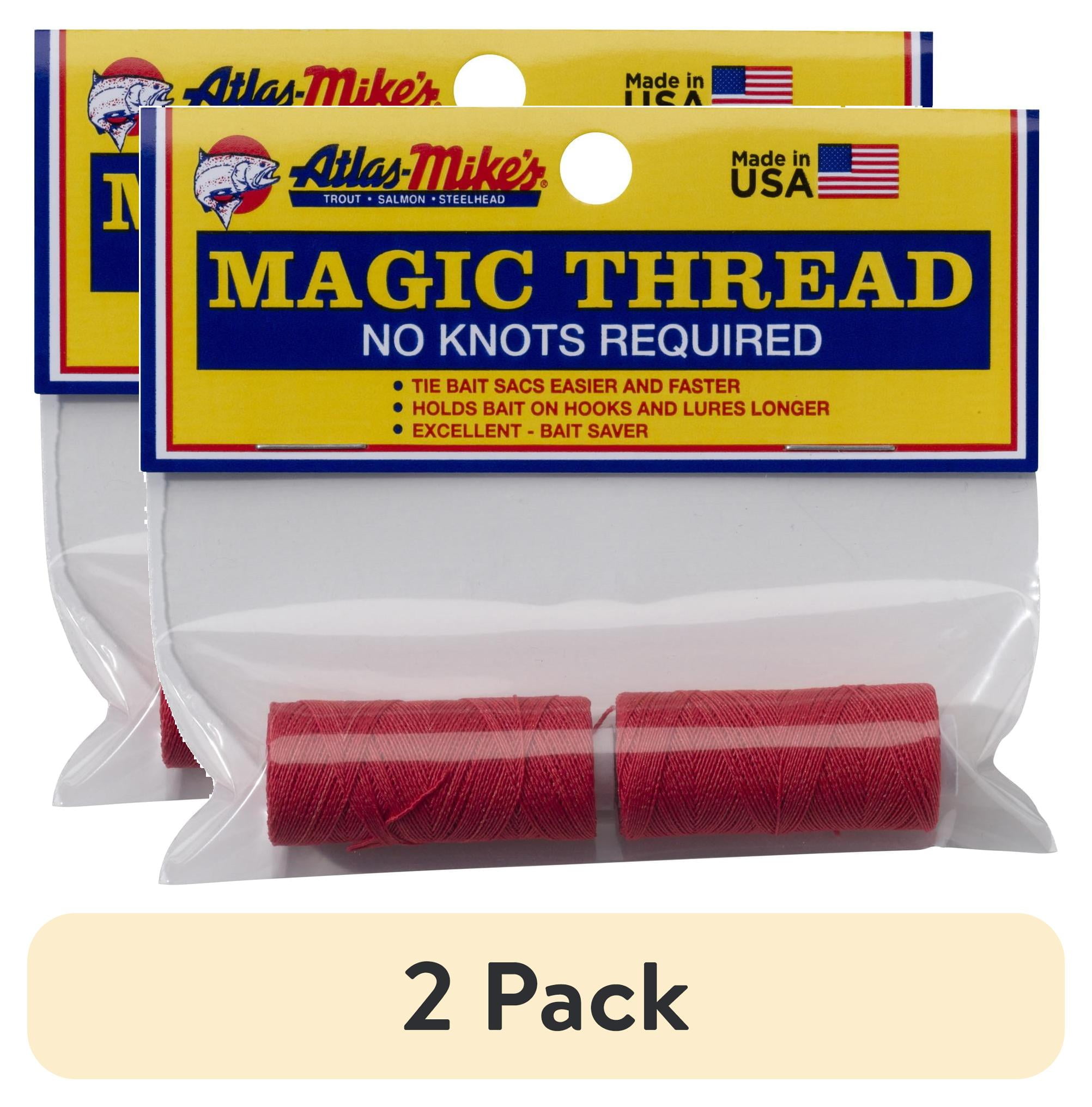 (2 pack) Atlas Mike's Magic Thread for Securing Bait and Bait Sacs, Red ...